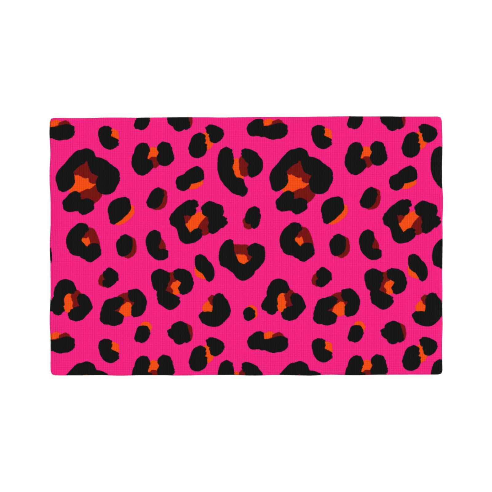 Placemats Set of 4 / 6, Large Leopard red print Placemats for Dining ...