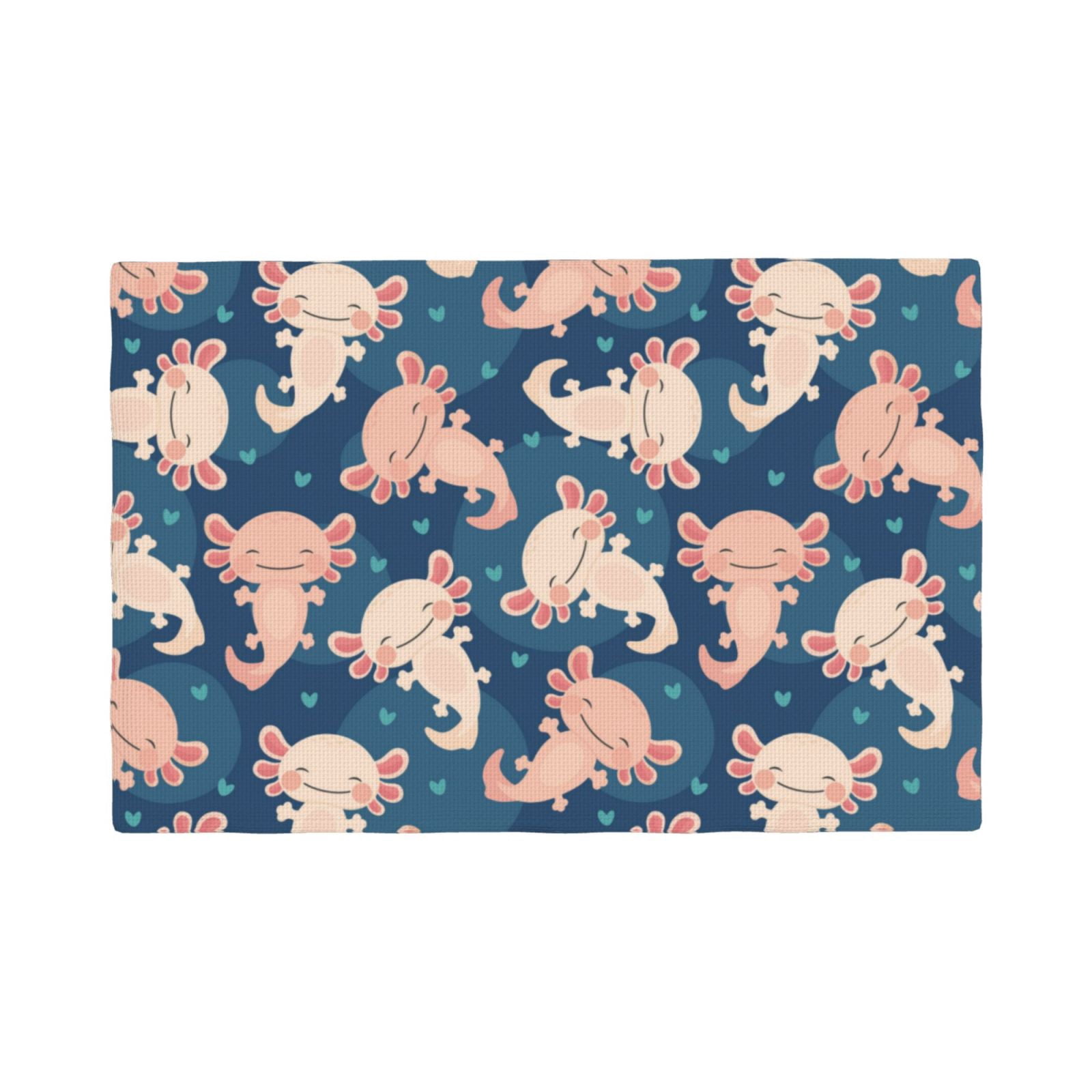 Placemats Set of 4 / 6, axolotl kawaii heart cute Placemats for Dining ...