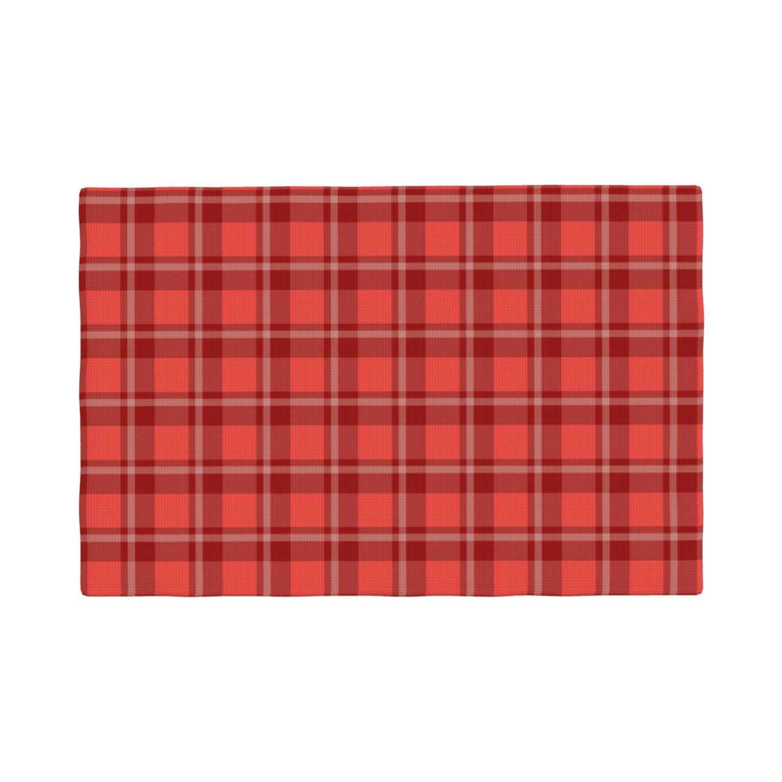 Placemats Set of 4 / 6, bright red checkered Placemats for Dining Table ...