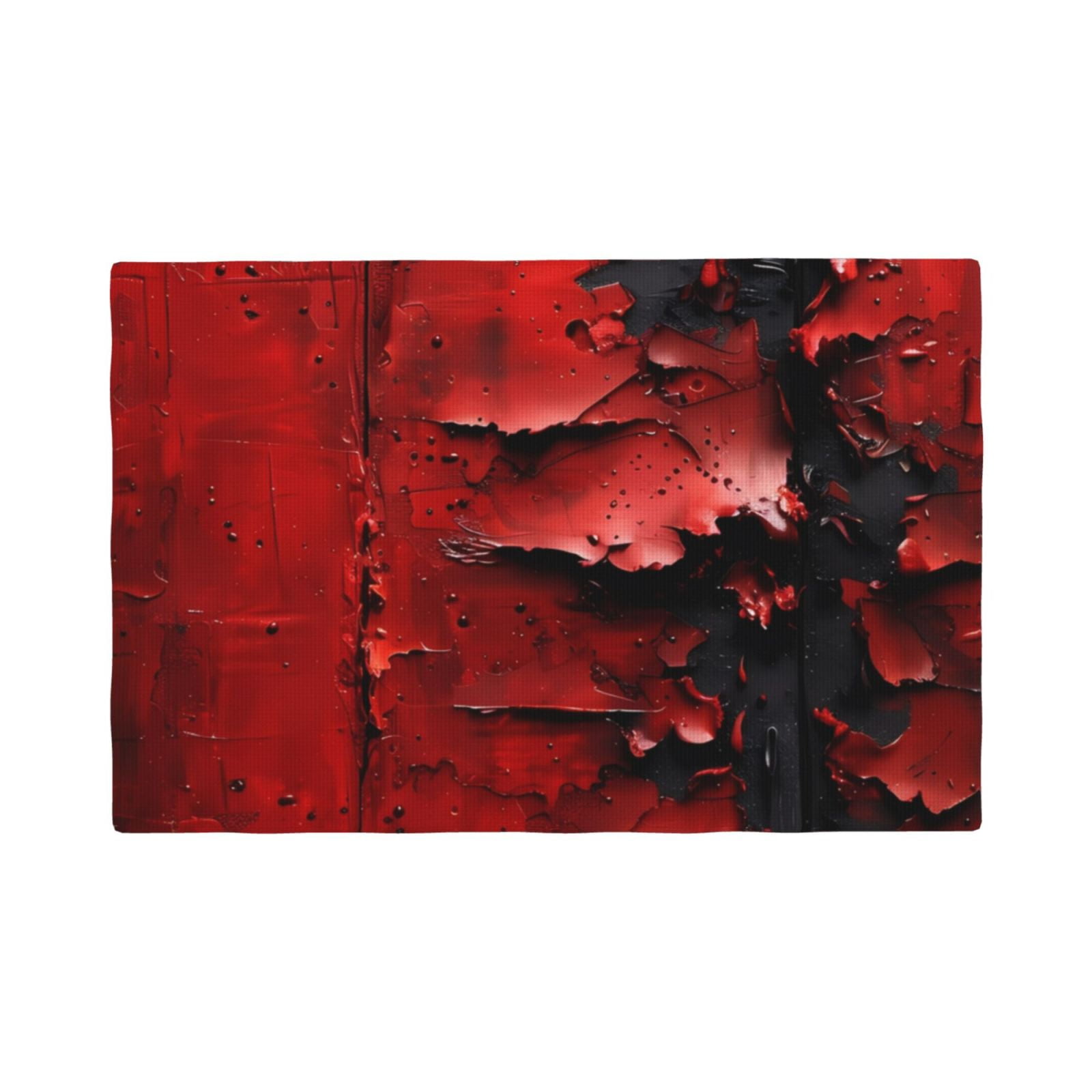 Placemats Set of 4, Abstract Red Textured Canvas Place mats for Dining ...