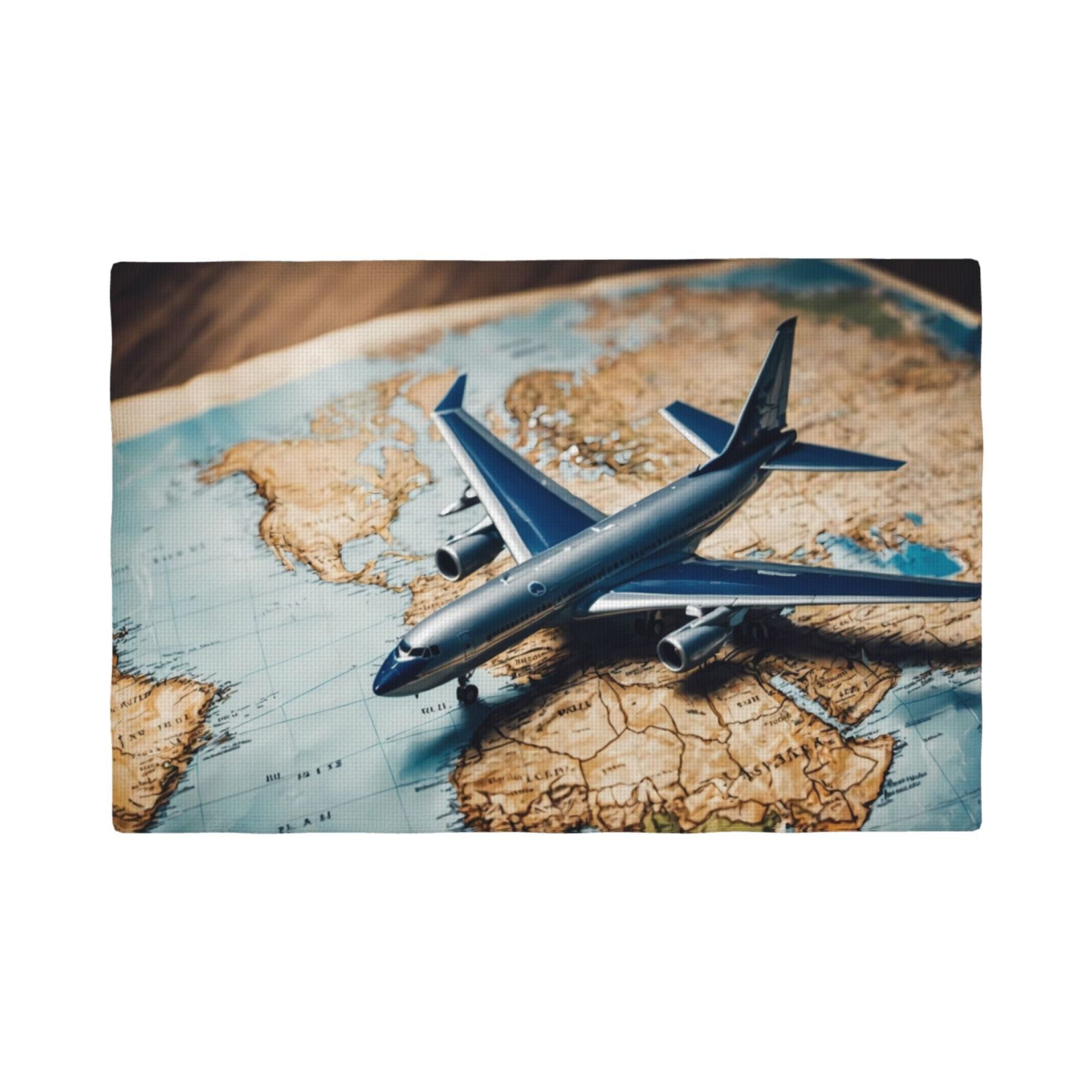 Placemats Set of 4, Airplane World Map Adventure Place mats for Dining ...