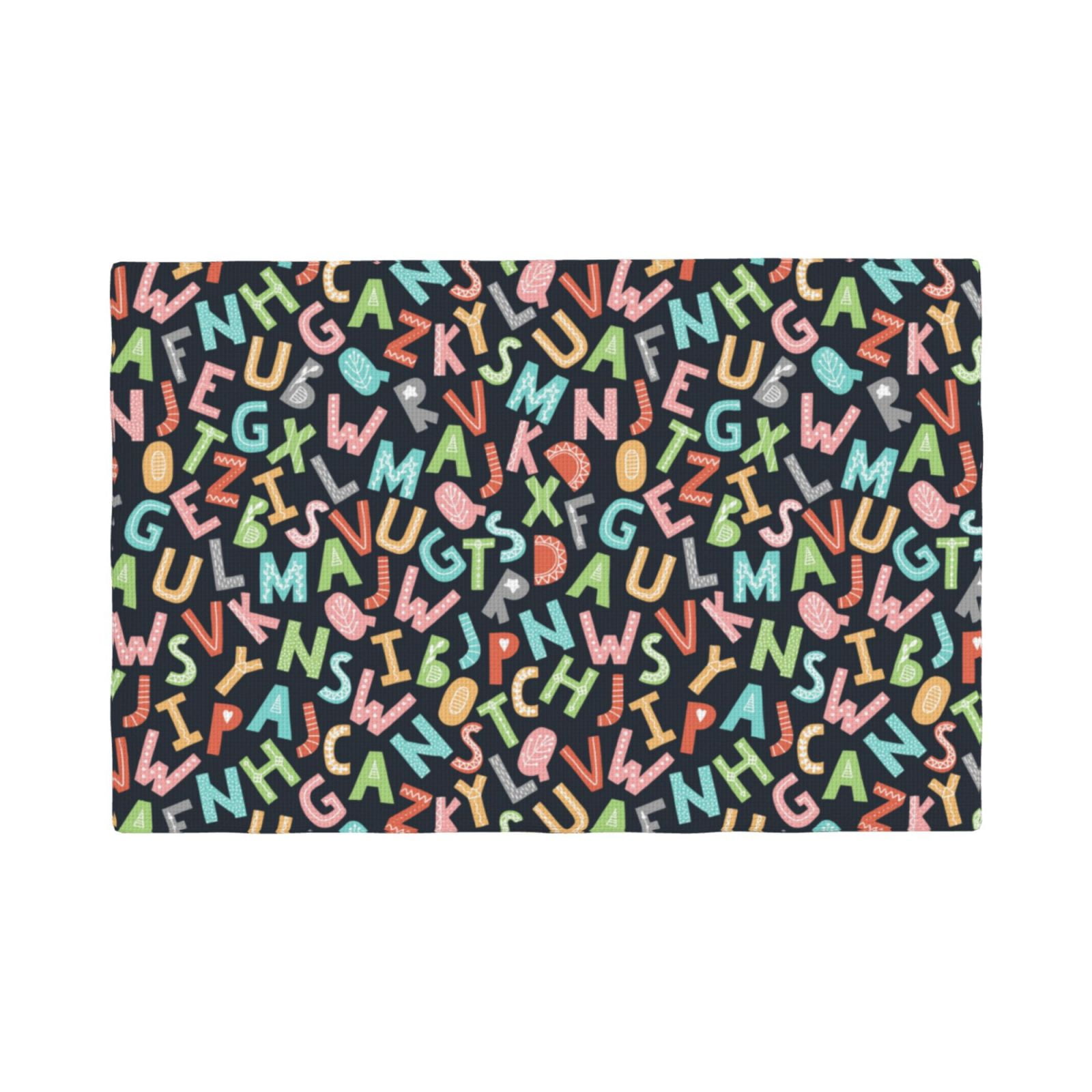 Placemats Set of 4, Alphabet Place mats for Dining Table Indoor/Outdoor ...