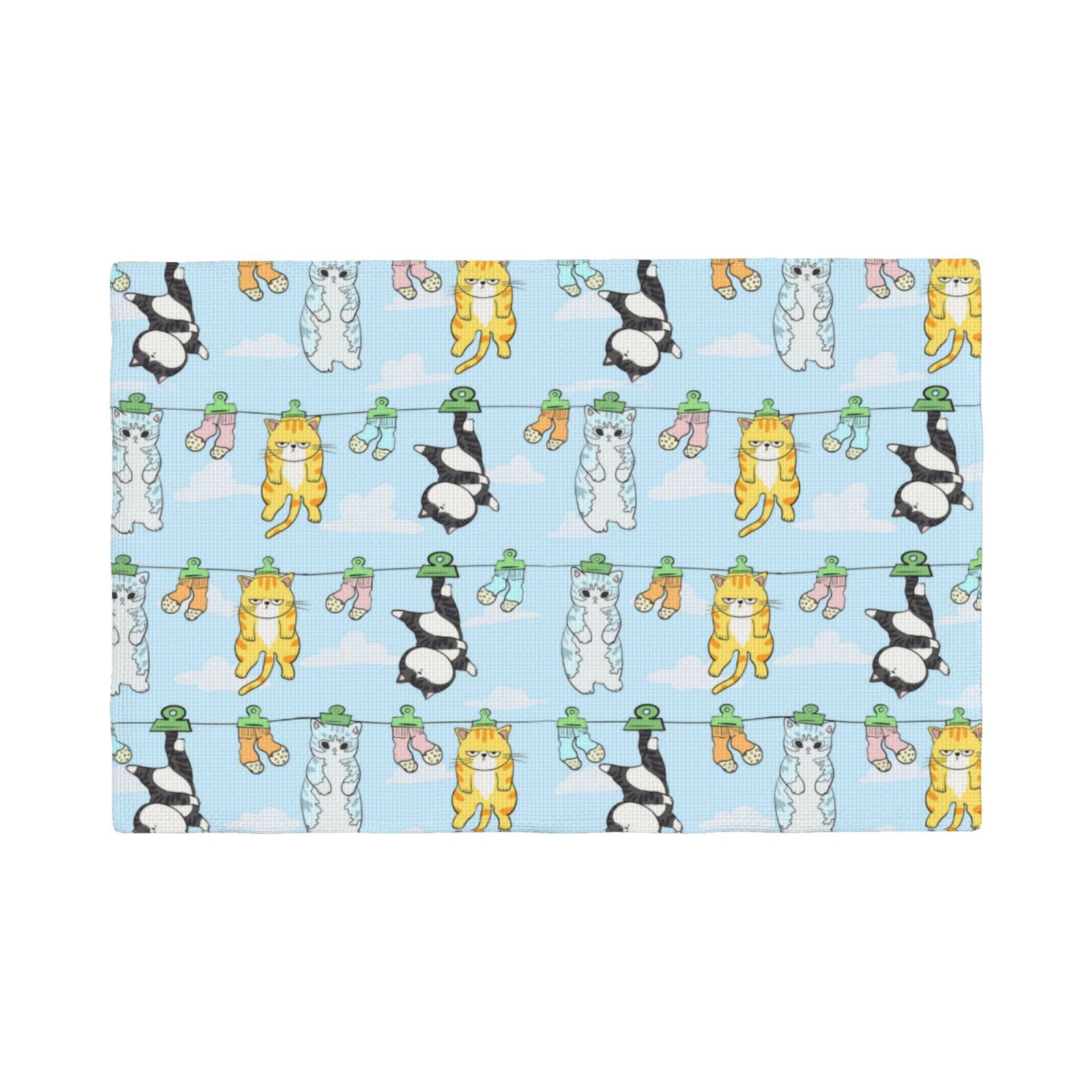 Placemats Set of 4, Cartoon Cat Place mats for Dining Table Indoor ...
