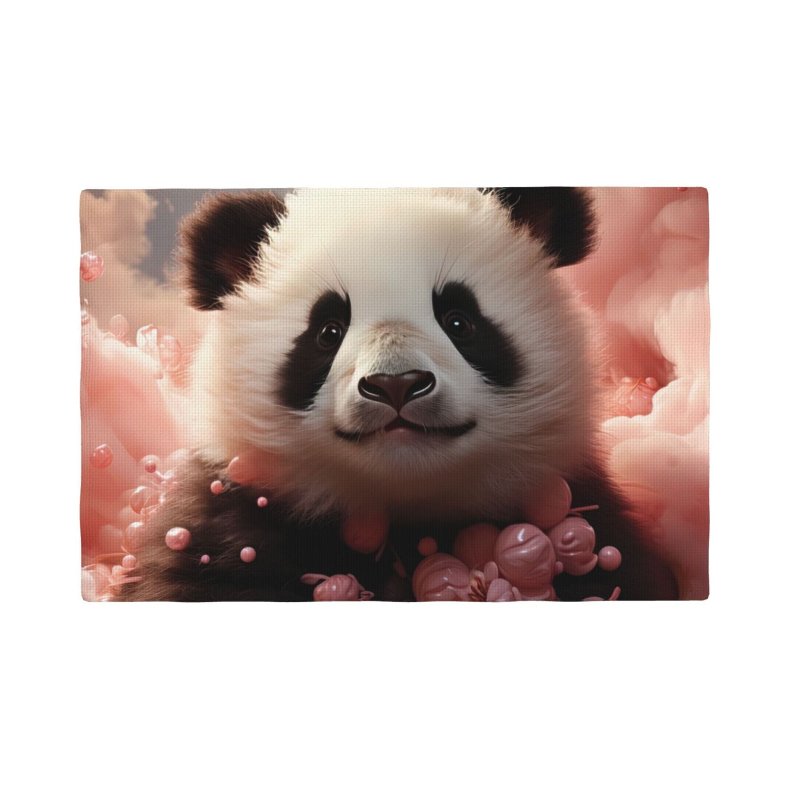 Placemats Set of 4, Cute Pink Cloud Panda Place mats for Dining Table ...