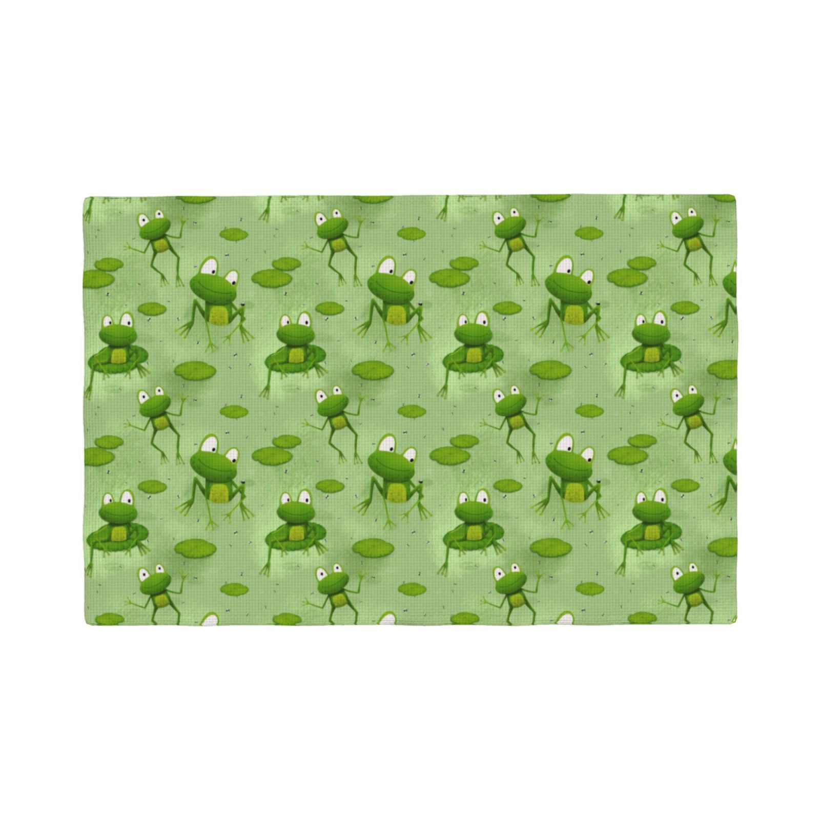 Placemats Set of 4, Cute cartoon frogs water lily Place mats for Dining ...