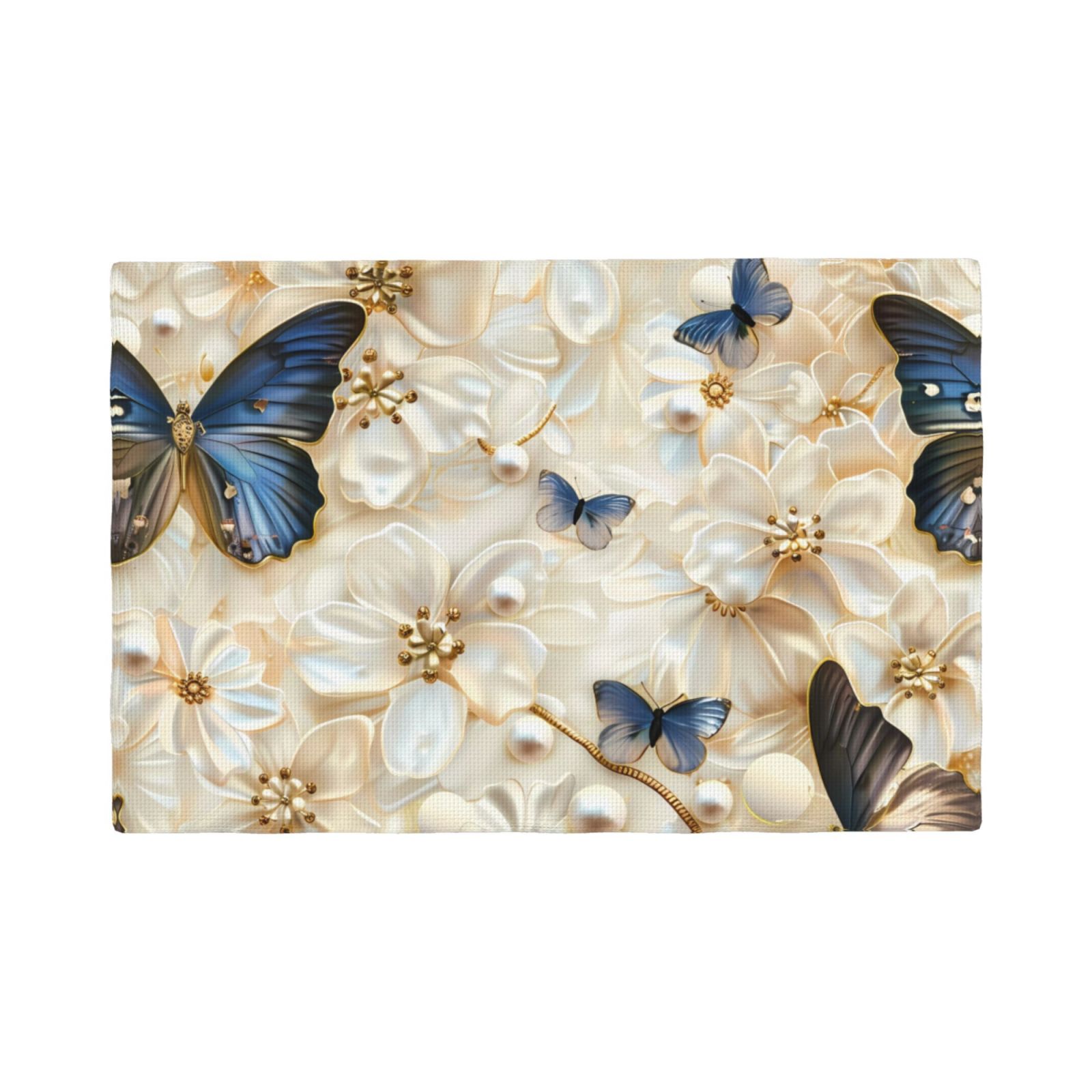 Placemats Set of 4, Elegant Butterflies And Pearls Place mats for ...