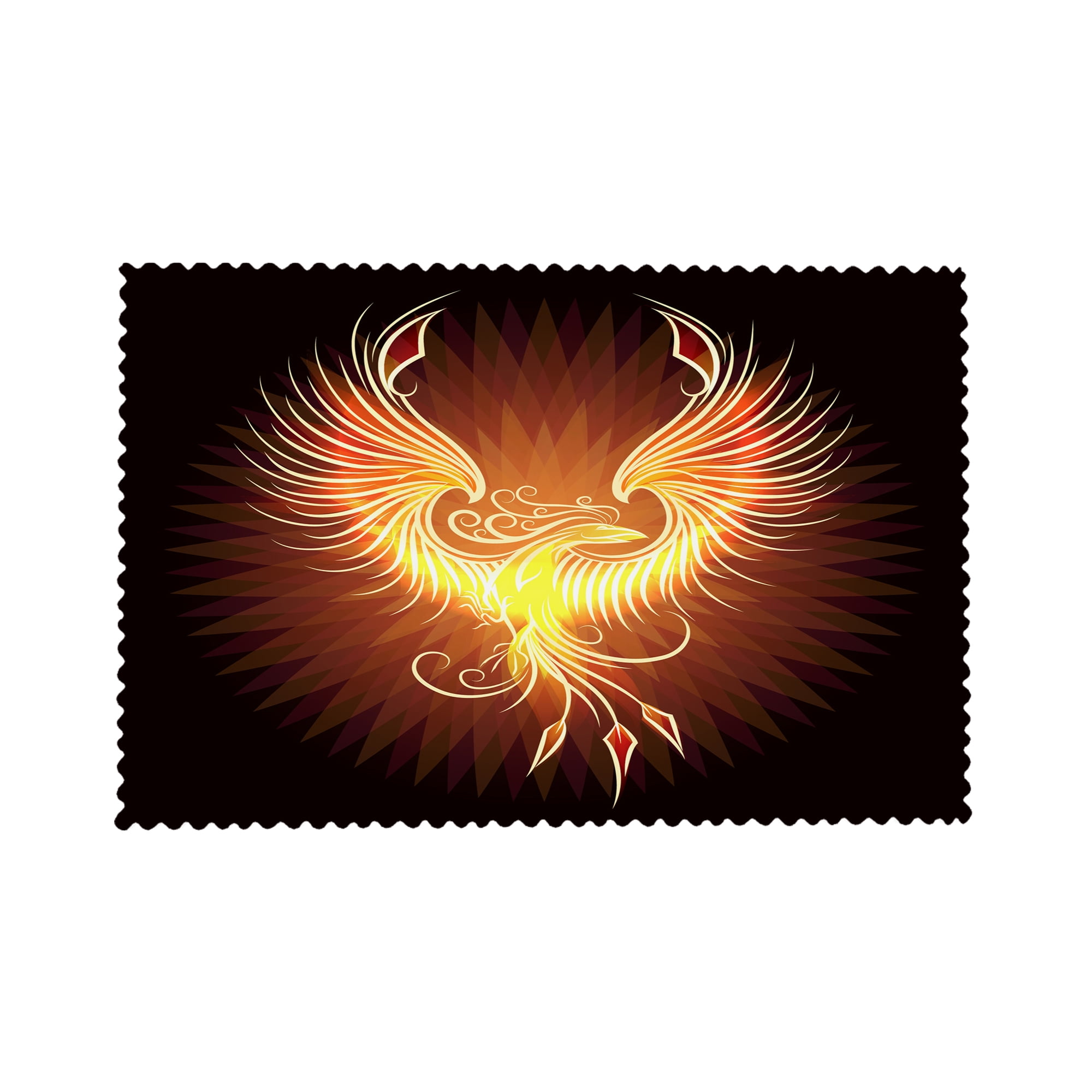 Placemats Set of 4, Fire Burning Phoenix Bird Rising From Ashes 12x18 ...