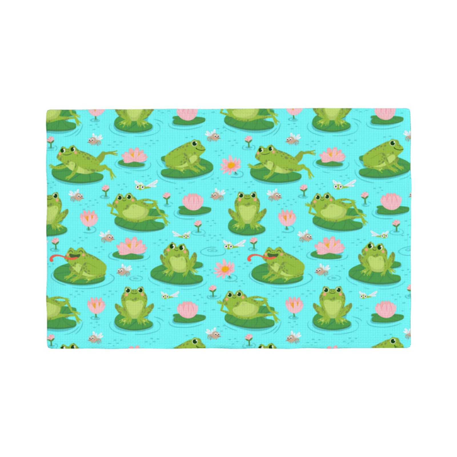 Placemats Set of 4, Frogs And Aquatic Plants Place mats for Dining ...