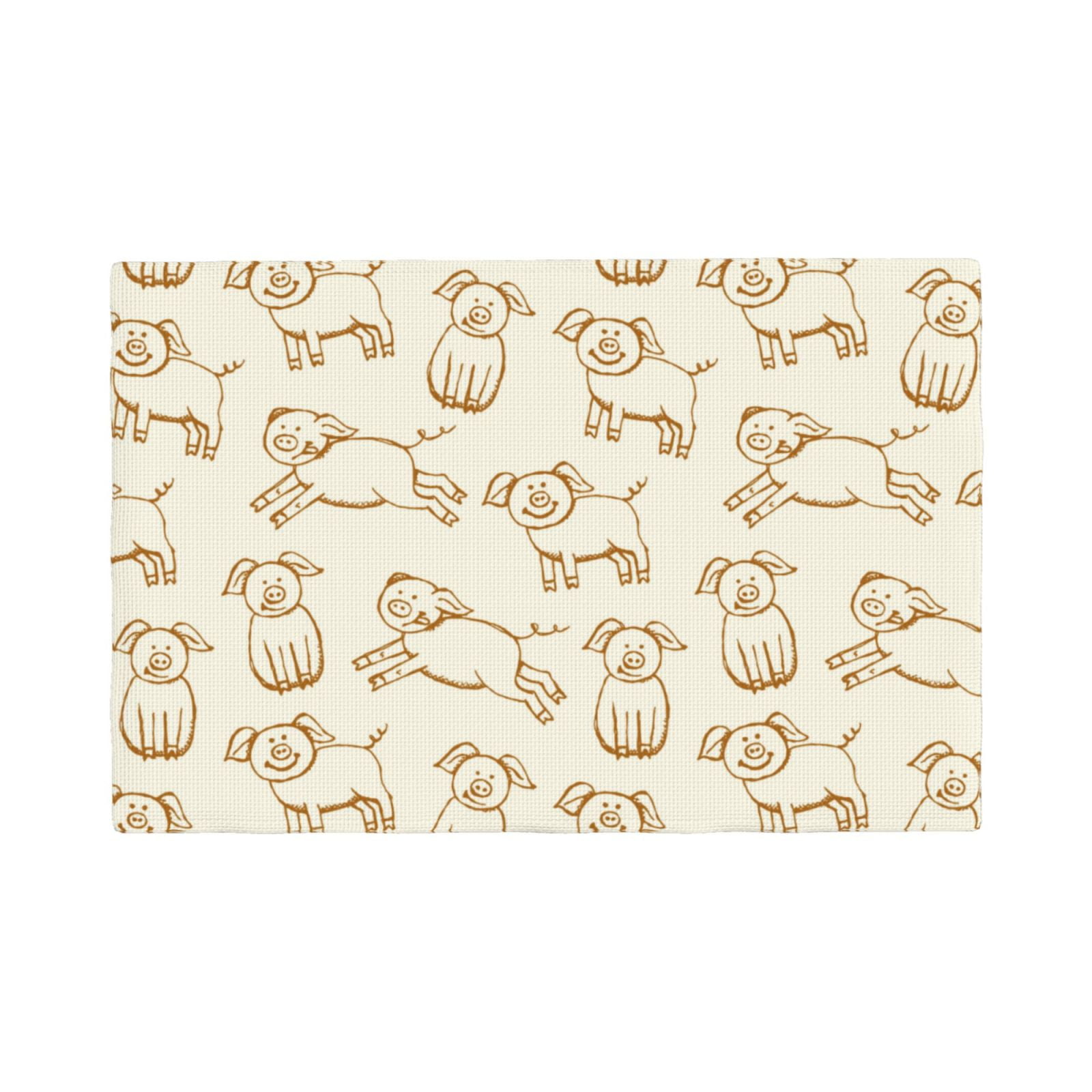 Placemats Set of 4, Funny Pigs Place mats for Dining Table Indoor ...