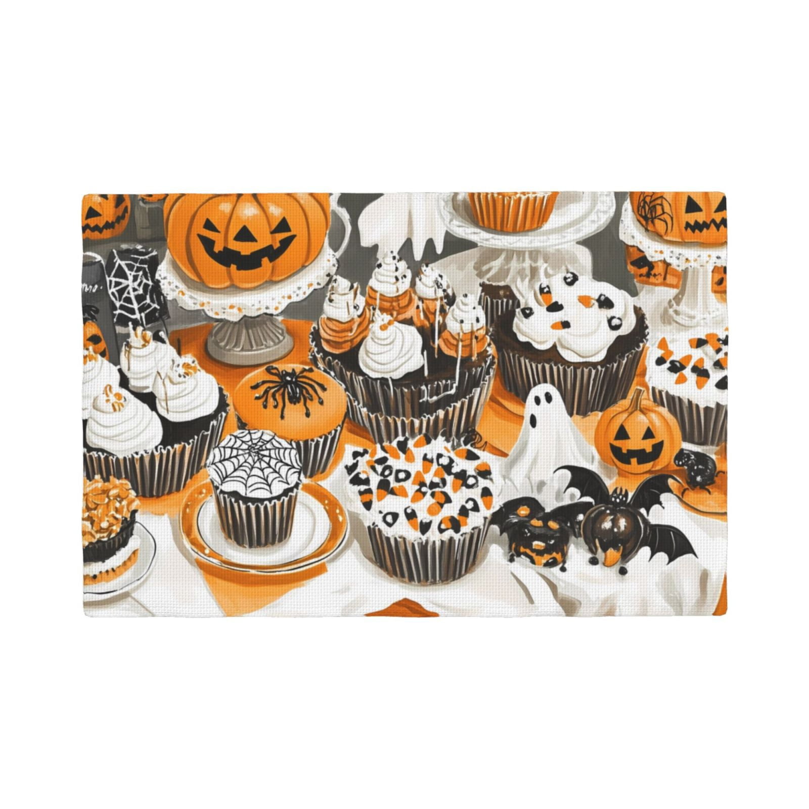 Placemats Set of 4, Halloween Ghost Pumpkin Pastry Place mats for ...
