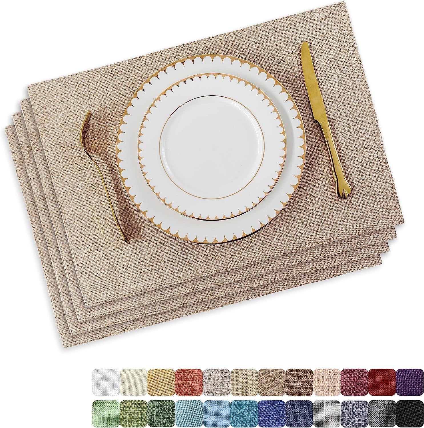 Placemats Set of 4 Heat Resistant Dining Table Place Mats Plate Mat ...