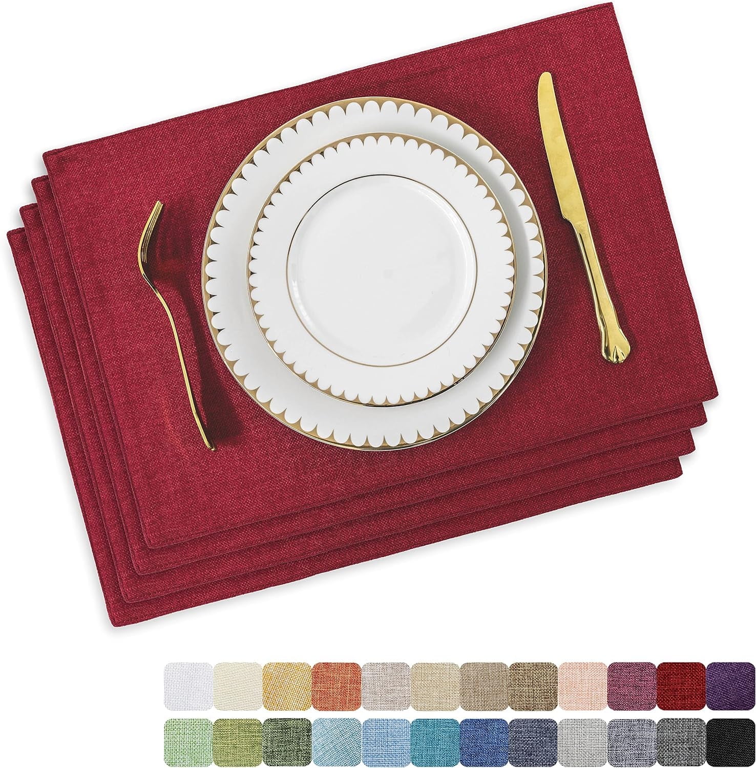 Placemats Set of 4 Heat Resistant Dining Table Place Mats Plate Mat ...