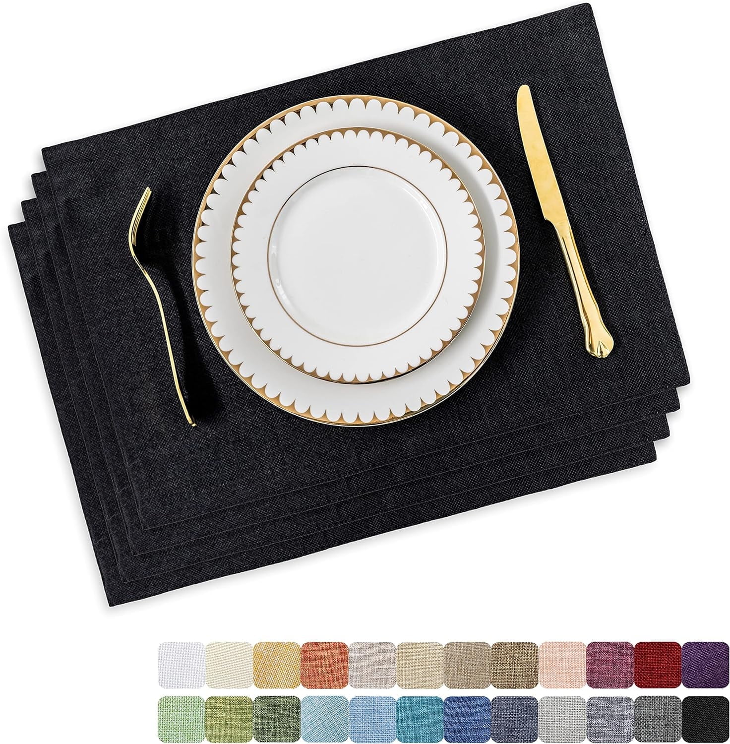 Placemats Set of 4 Heat Resistant Dining Table Place Mats Plate Mat ...