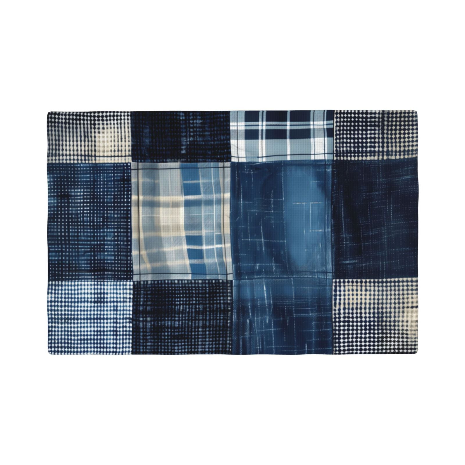 Placemats Set of 4, Indigo Patchwork Quilt Place mats for Dining Table ...