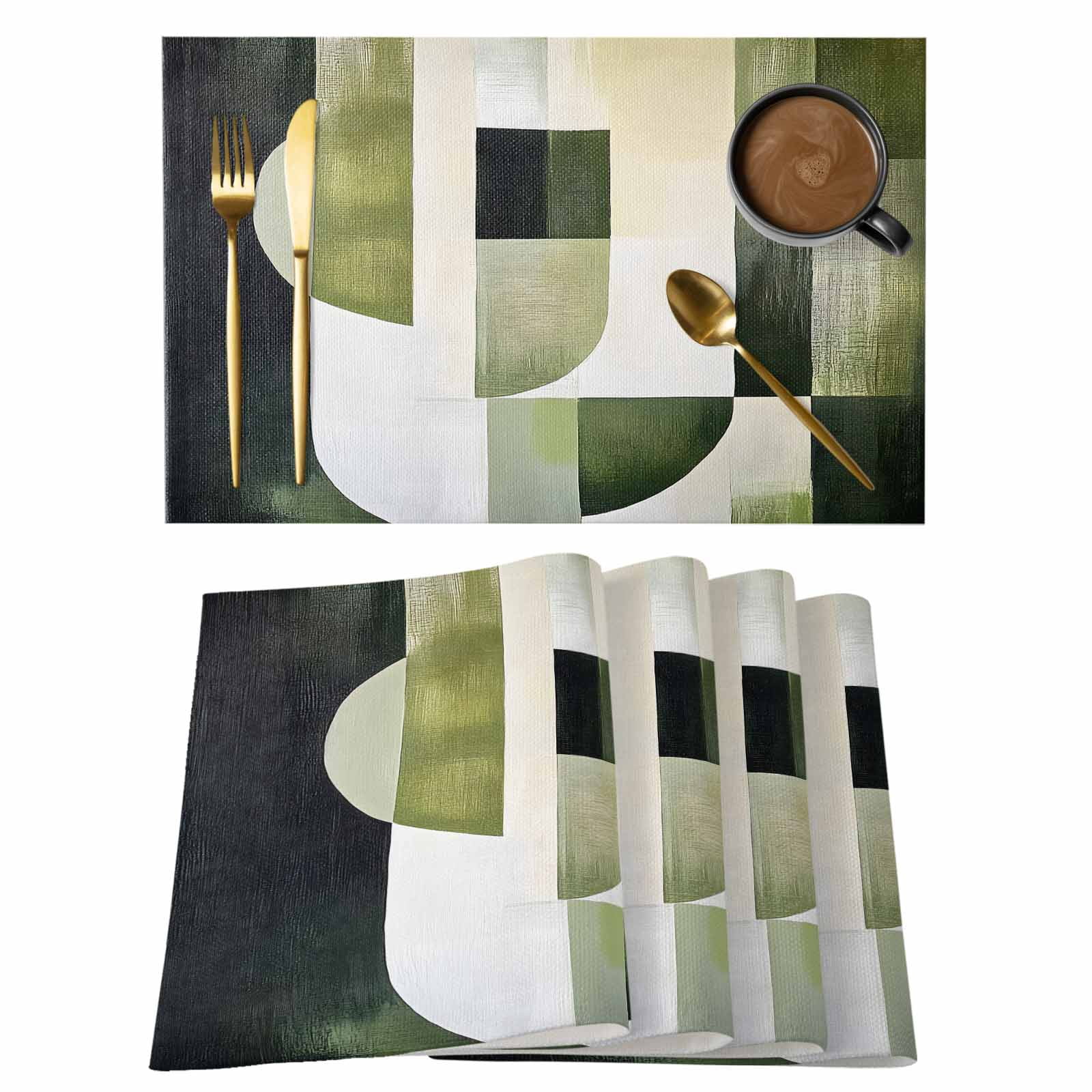 Placemats Set of 4 Street Art Non-Slip Place Mat Modern Art Table Mats ...