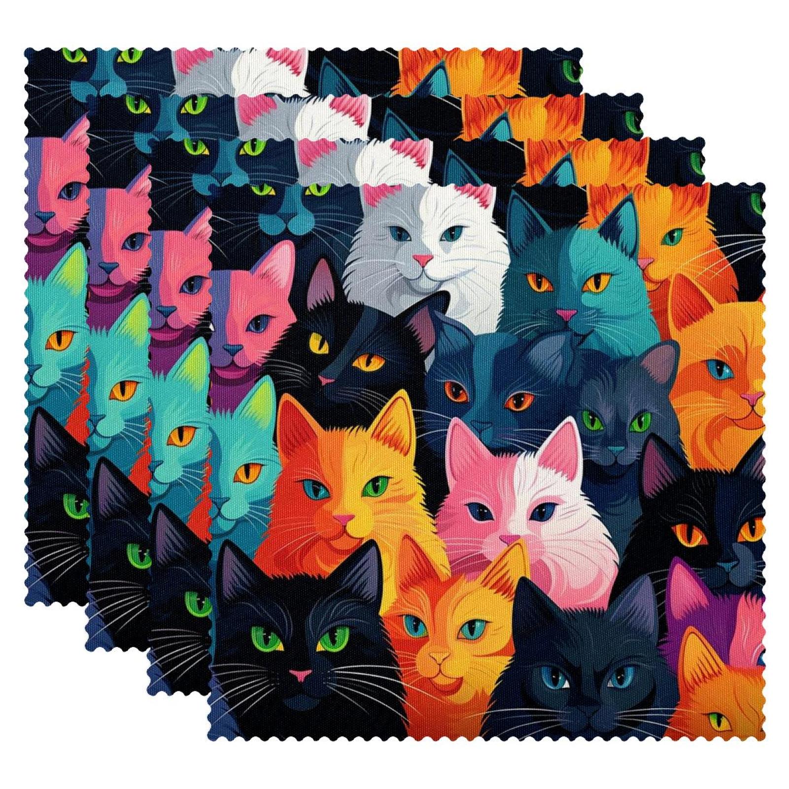 Placemats, Set of 4 Table Mats for Dining Tables, 12×12 Inches Anti ...