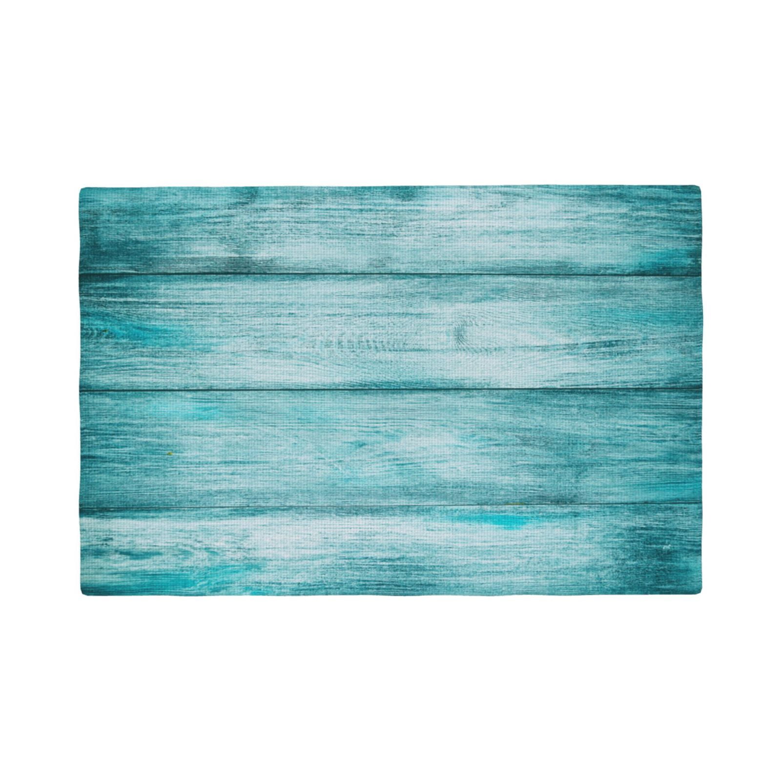 Placemats Set of 4 Teal Turquoise Wood Heat Resistant Non - Slip Place ...