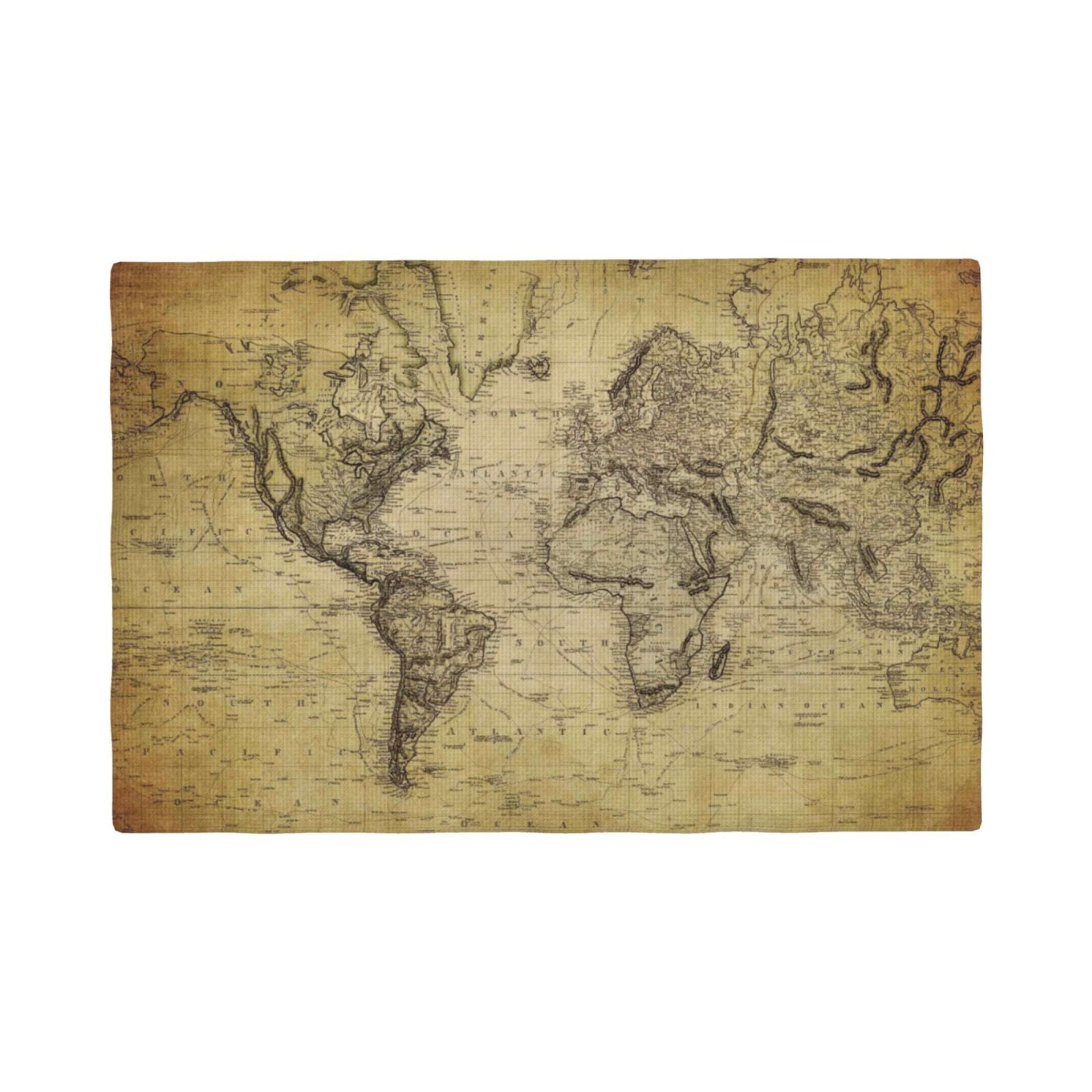 Placemats Set of 4, Vintage World Map Place mats for Dining Table ...