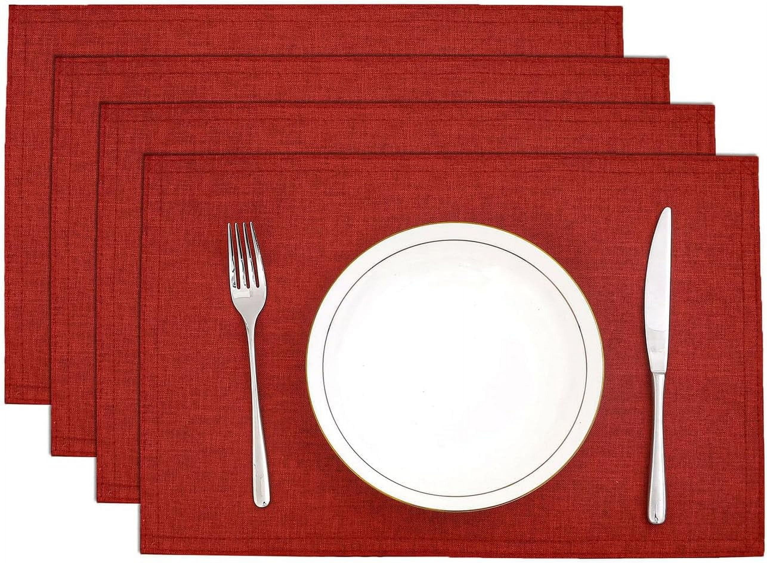Placemats Set of 4 Washable Non Slip Placemats Heat Resistant Cloth ...
