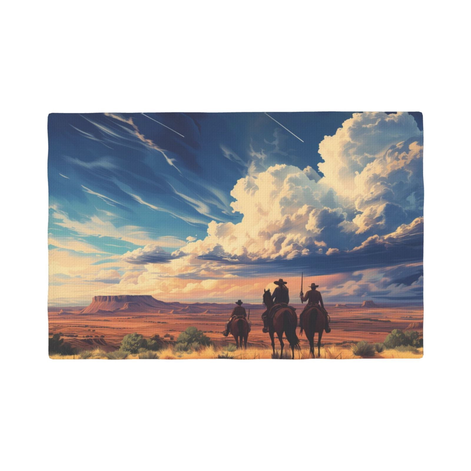 Placemats Set of 4, Western Desert Cloud Cowboy Place mats for Dining ...