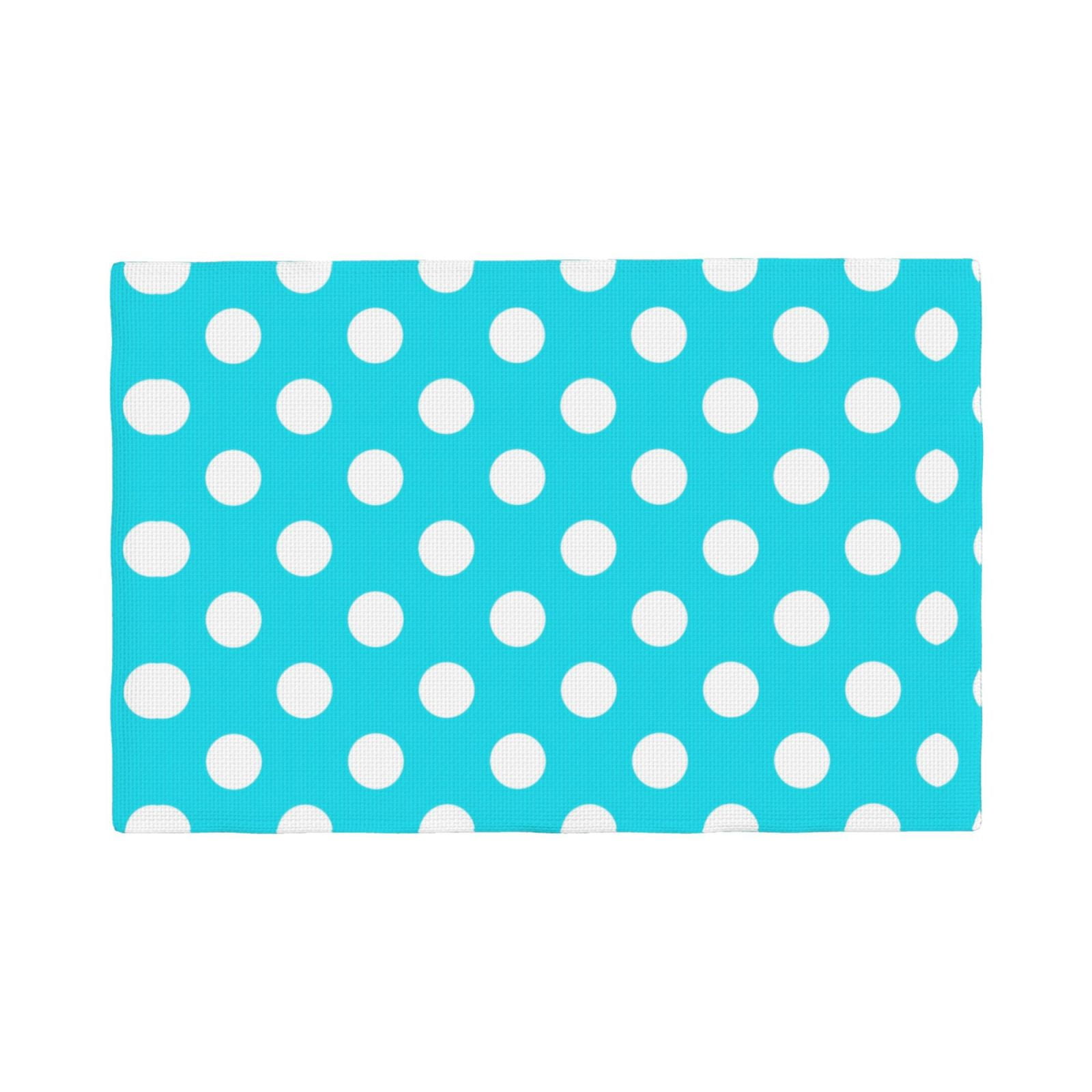 Placemats Set of 6, Aqua And White Polka Dot Place mats for Dining ...