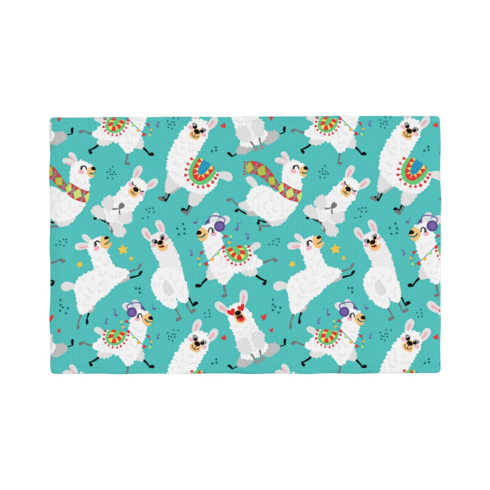 Placemats Set of 6, Cartoon Llamas Place mats for Dining Table Indoor ...