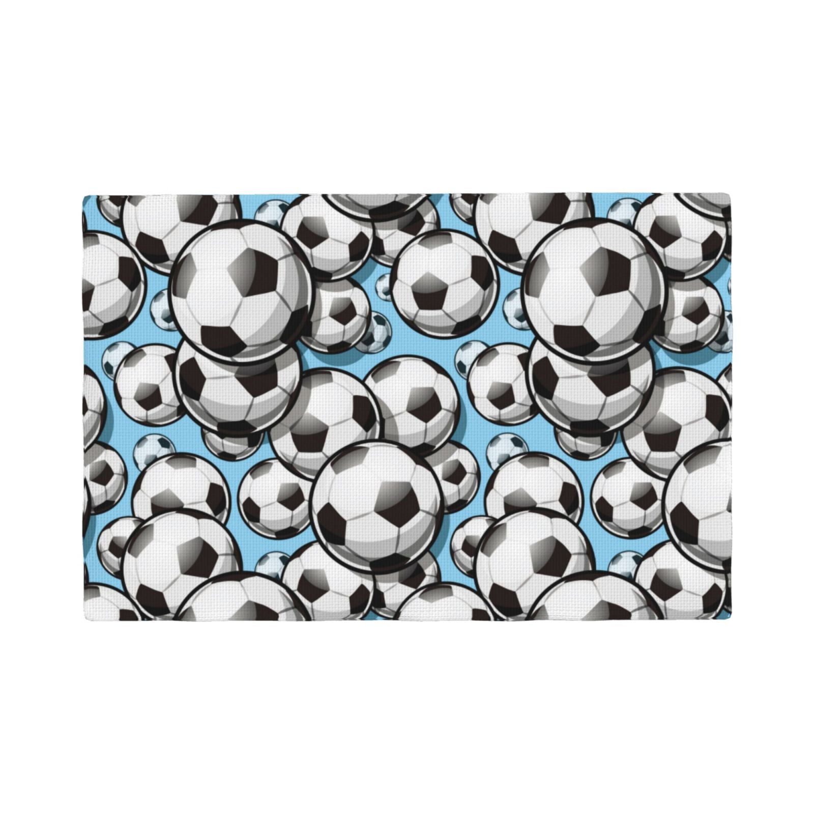 Placemats Set of 6, Football Soccer Ball Place mats for Dining Table ...
