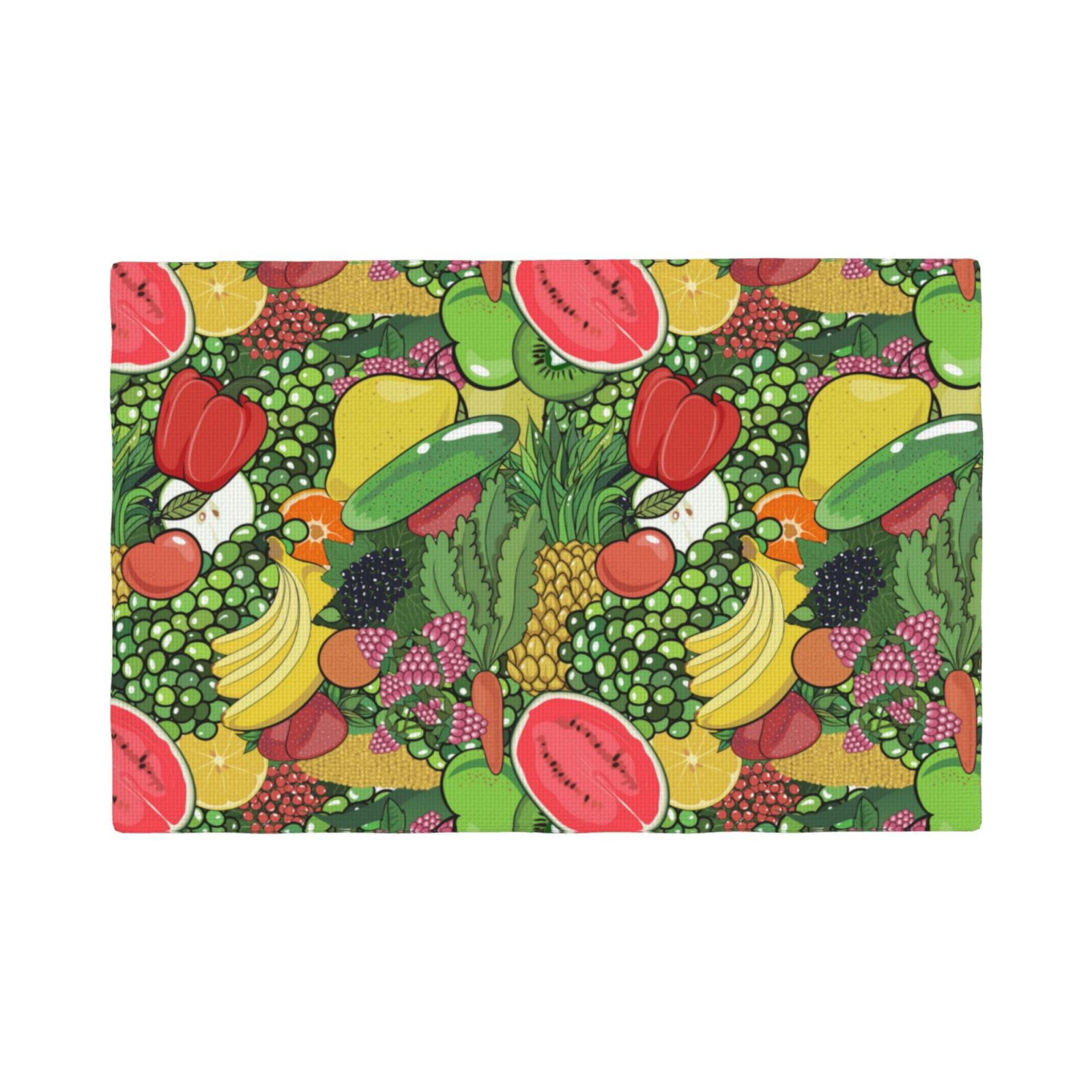 Placemats Set of 6, Fruits Vegetables And Berries Place mats for Dining ...