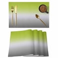 Placemats Set of 6 Ombre Green Non-Slip Place Mat Green Grey Table Mats ...