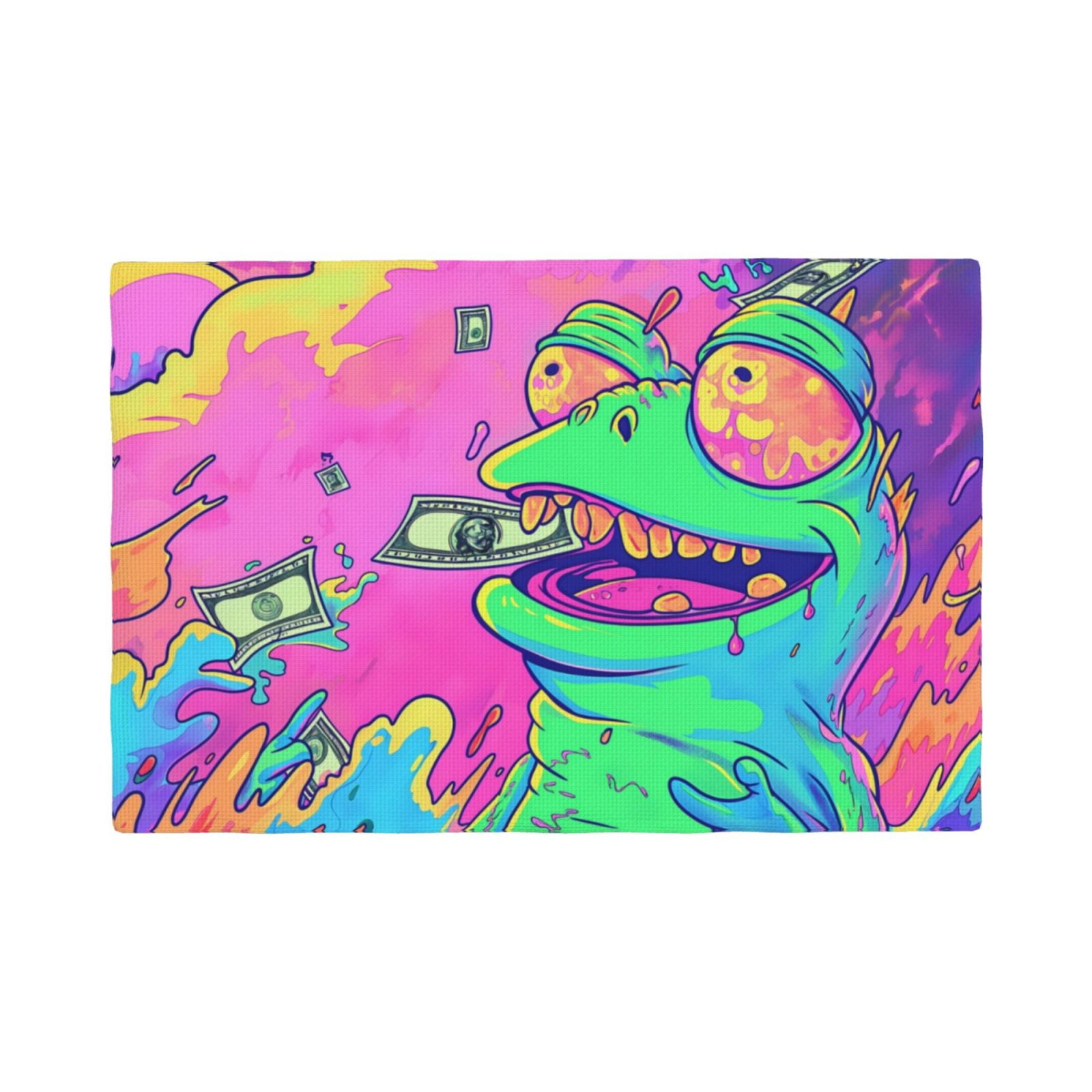 Placemats Set of 6, Psychedelic Cartoon Frog Place mats for Dining ...