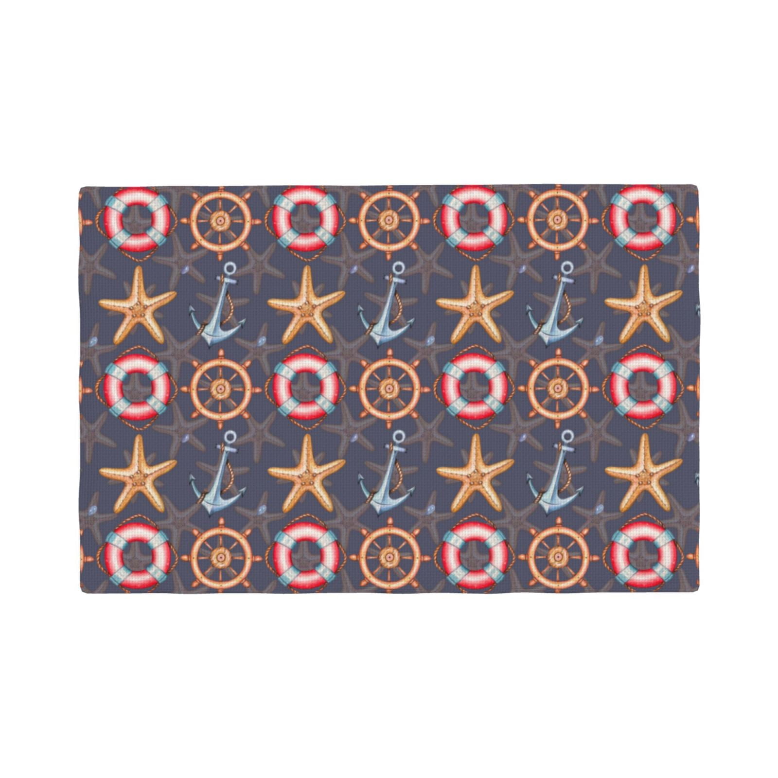 Placemats Set of 6, anchors ship starfish cool Place mats for Dining ...