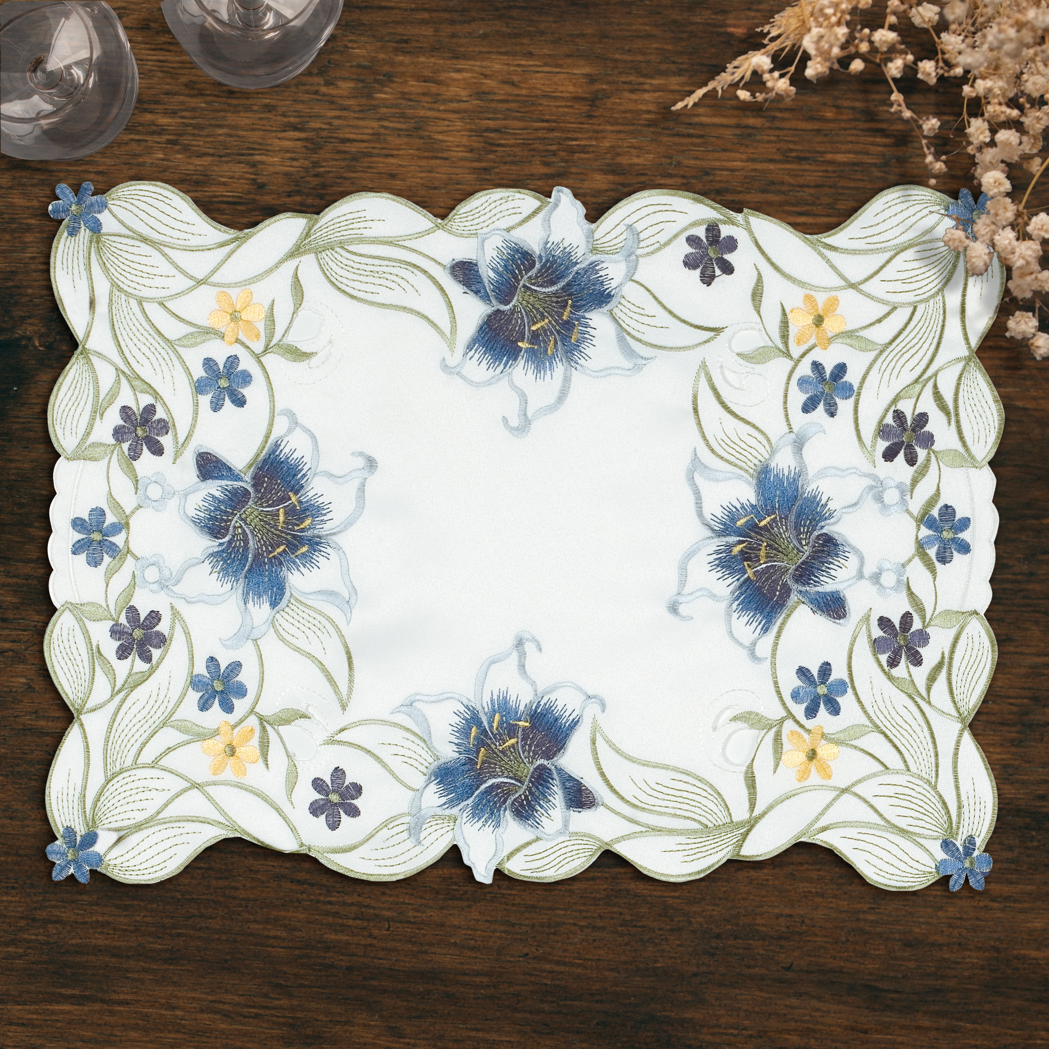 Placemats Set of 6 for Dining Table, Ivory Table Linen, 14x20 inches ...