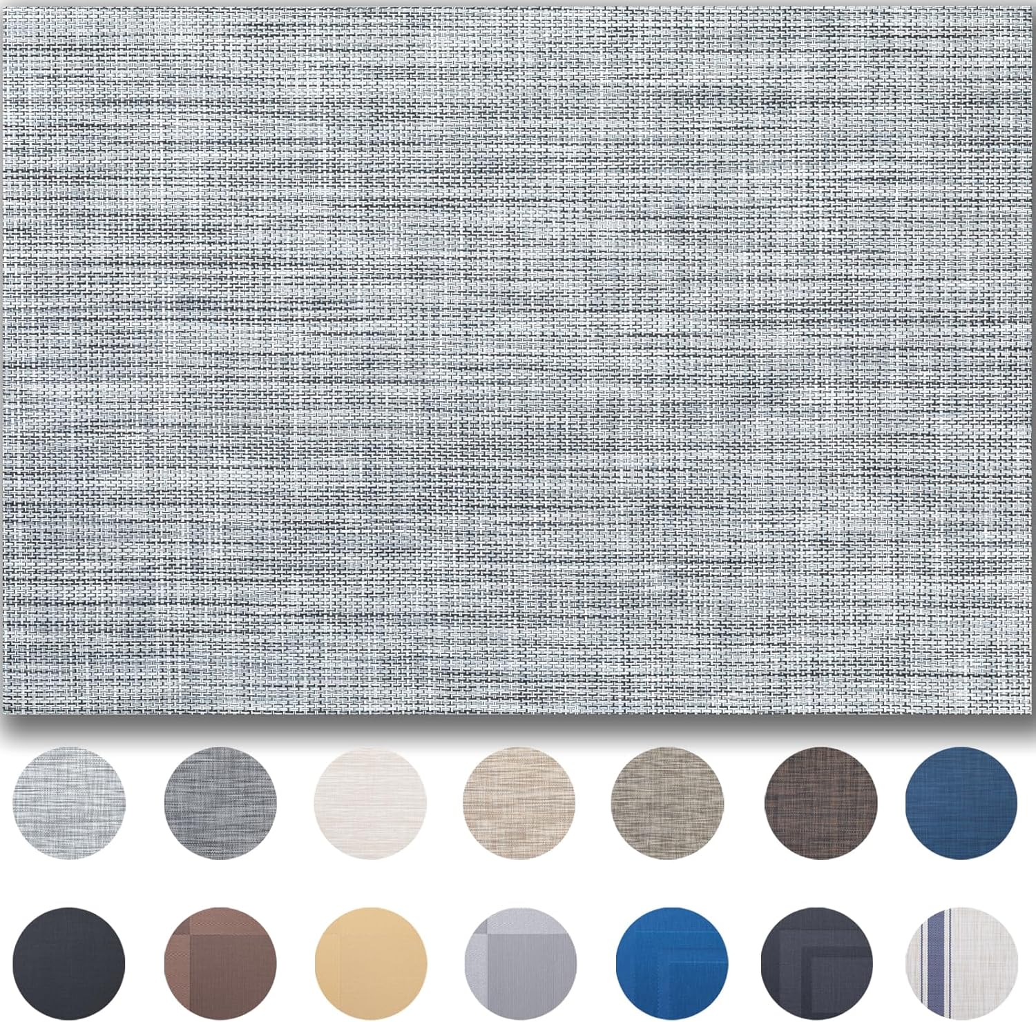 Placemats Set of 8 - Easy Clean Woven Vinyl Placemats for Dining Table ...