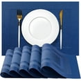 Placemats Set of 8 - Easy Clean Woven Vinyl Placemats for Dining Table ...