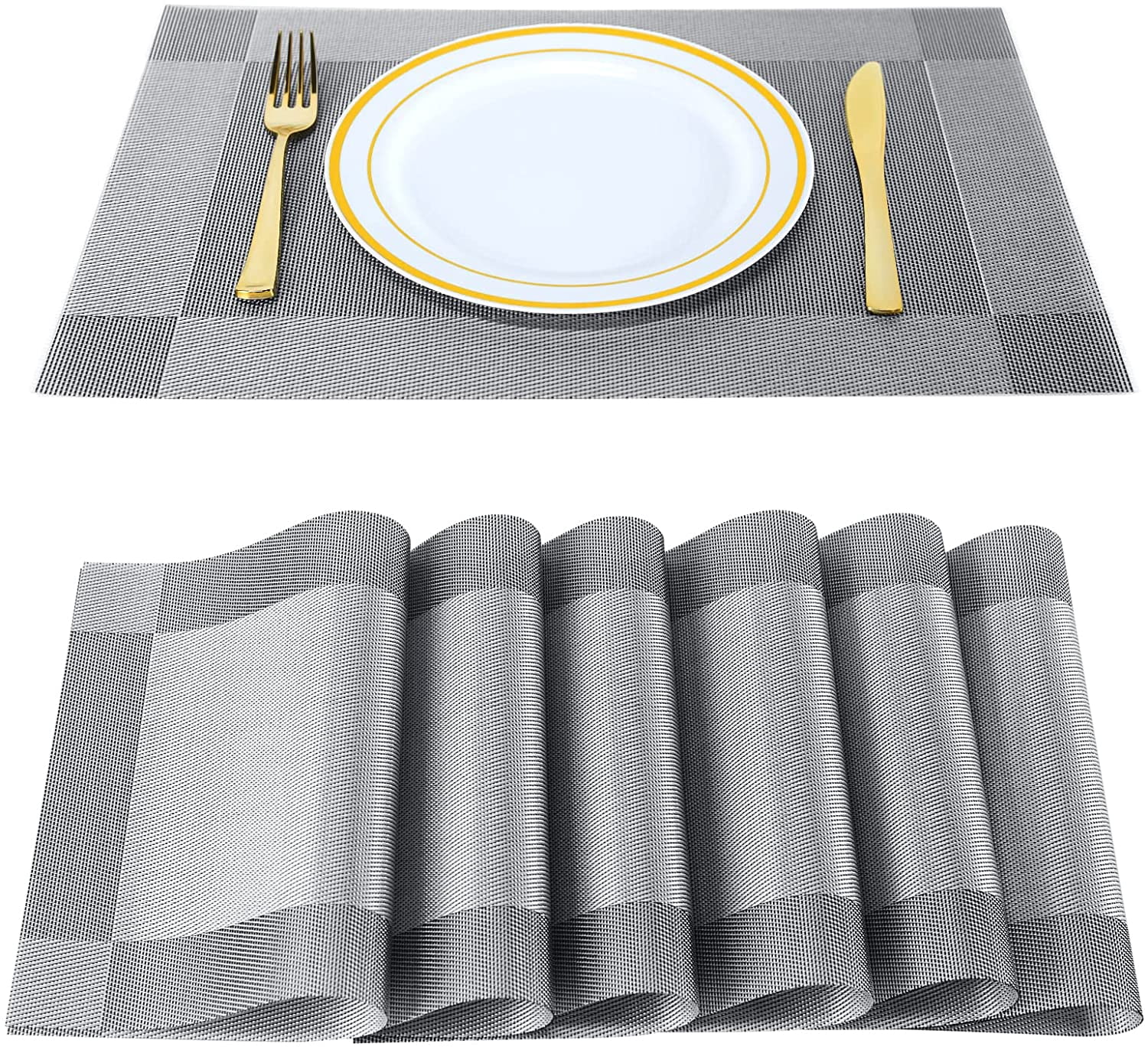 Placemats,Table Place Mats for Kitchen Dining, Heat-Resistant Anti-Skid ...