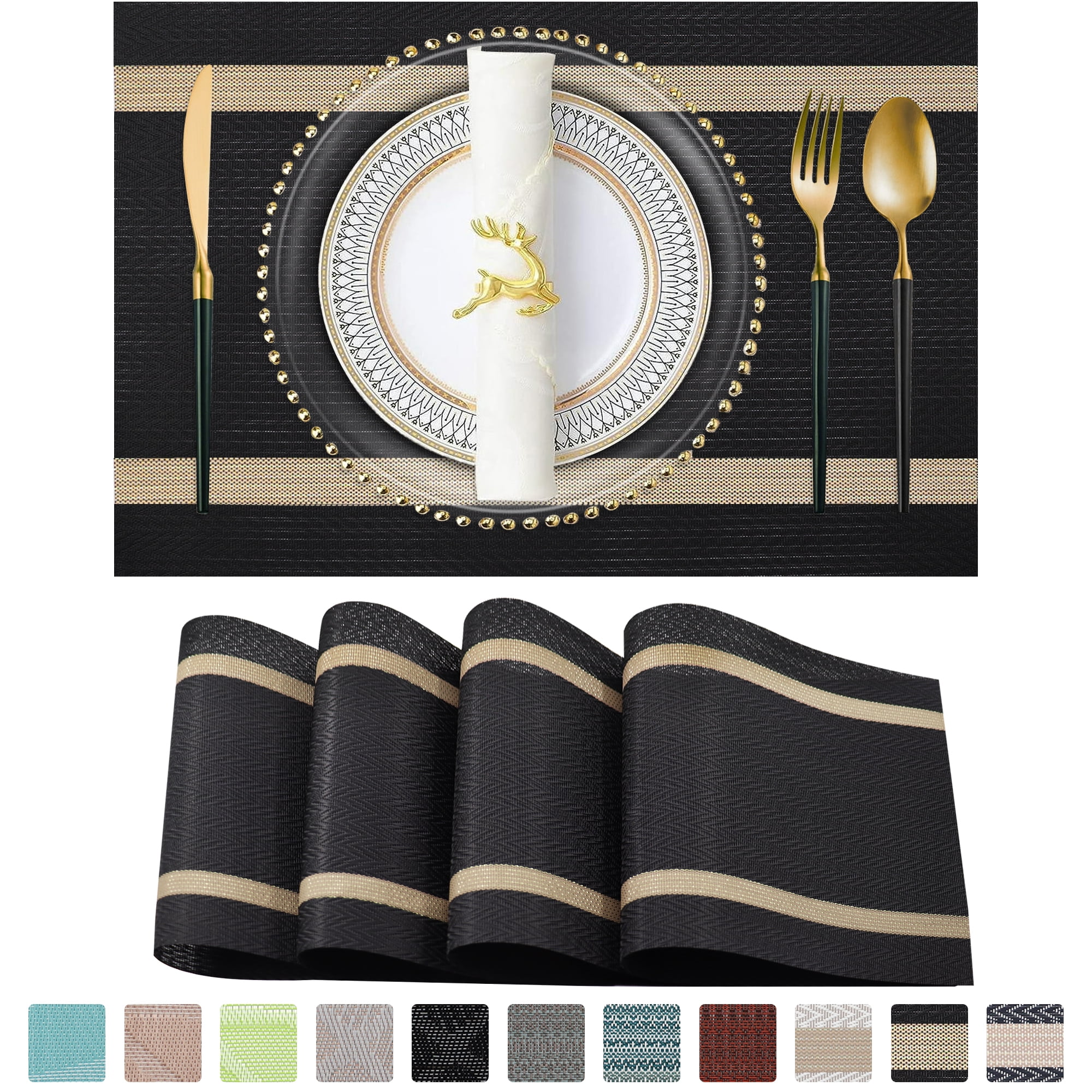 Placemats, Woven Cross Weave Place Mats for Dining Table Mats, PVC ...