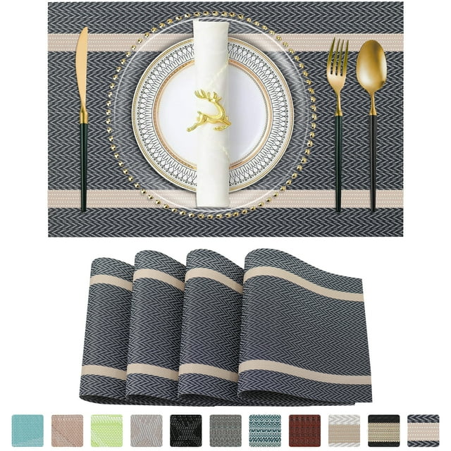 Placemats, Woven Cross Weave Place Mats for Dining Table Mats, PVC ...