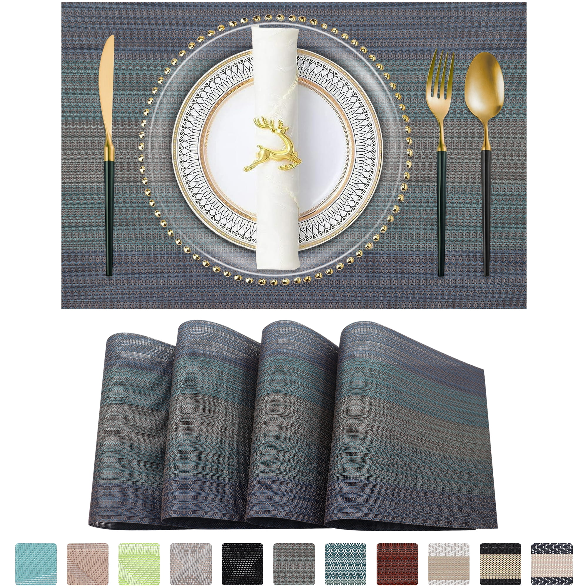 Placemats, Woven Cross Weave Place Mats for Dining Table Mats, PVC ...
