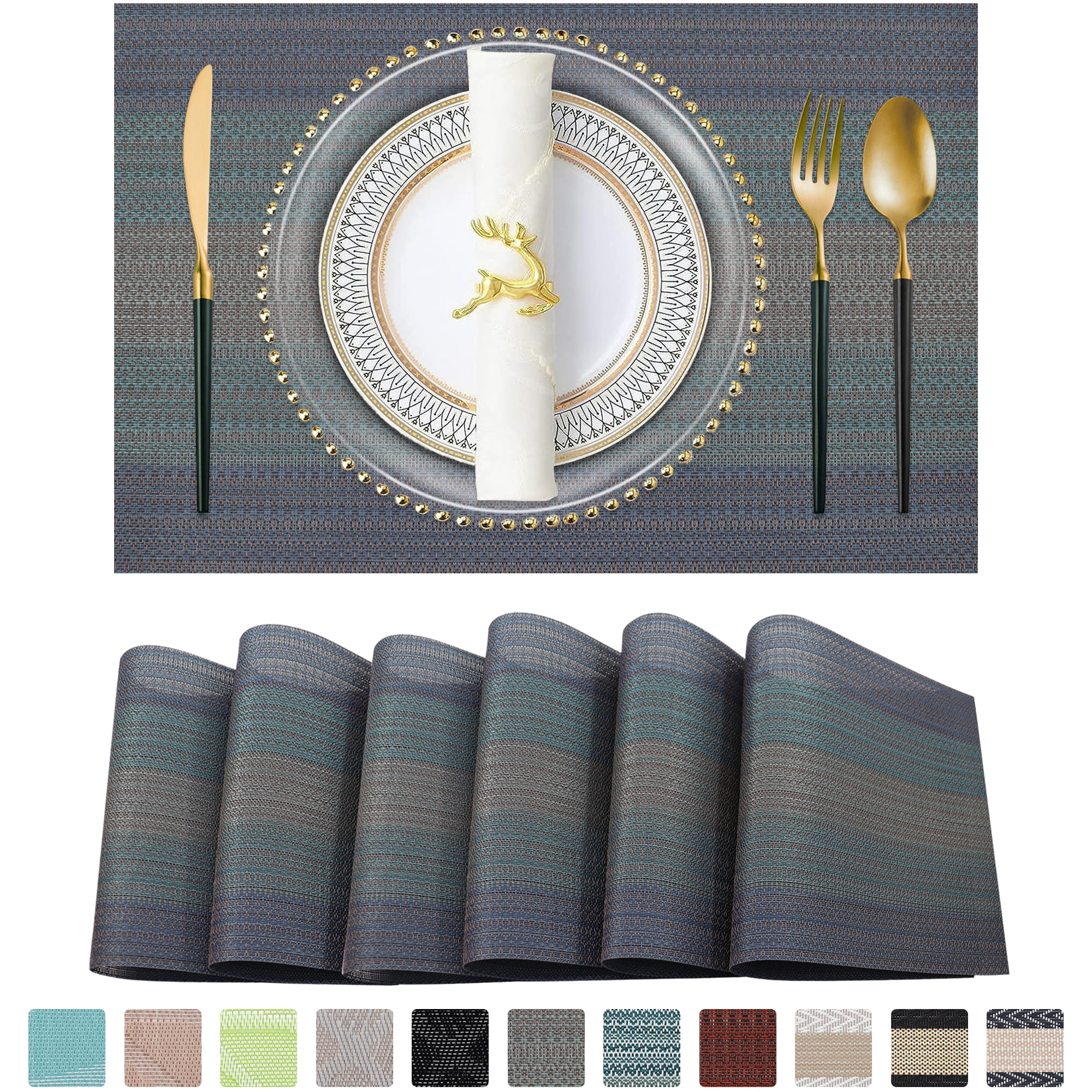 Placemats, Woven Cross Weave Place Mats for Dining Table Mats, PVC ...
