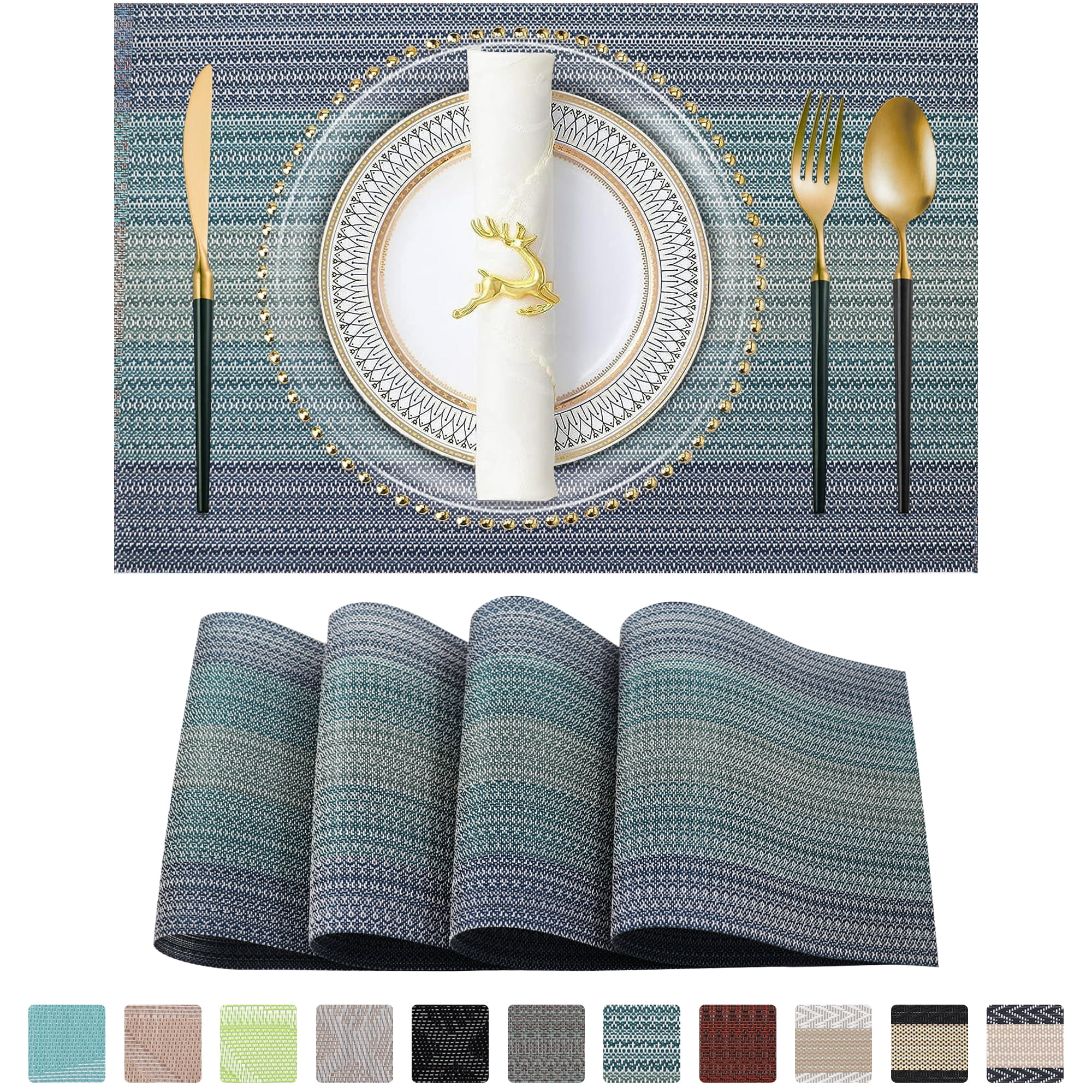 Placemats, Woven Cross Weave Place Mats for Dining Table Mats, PVC ...
