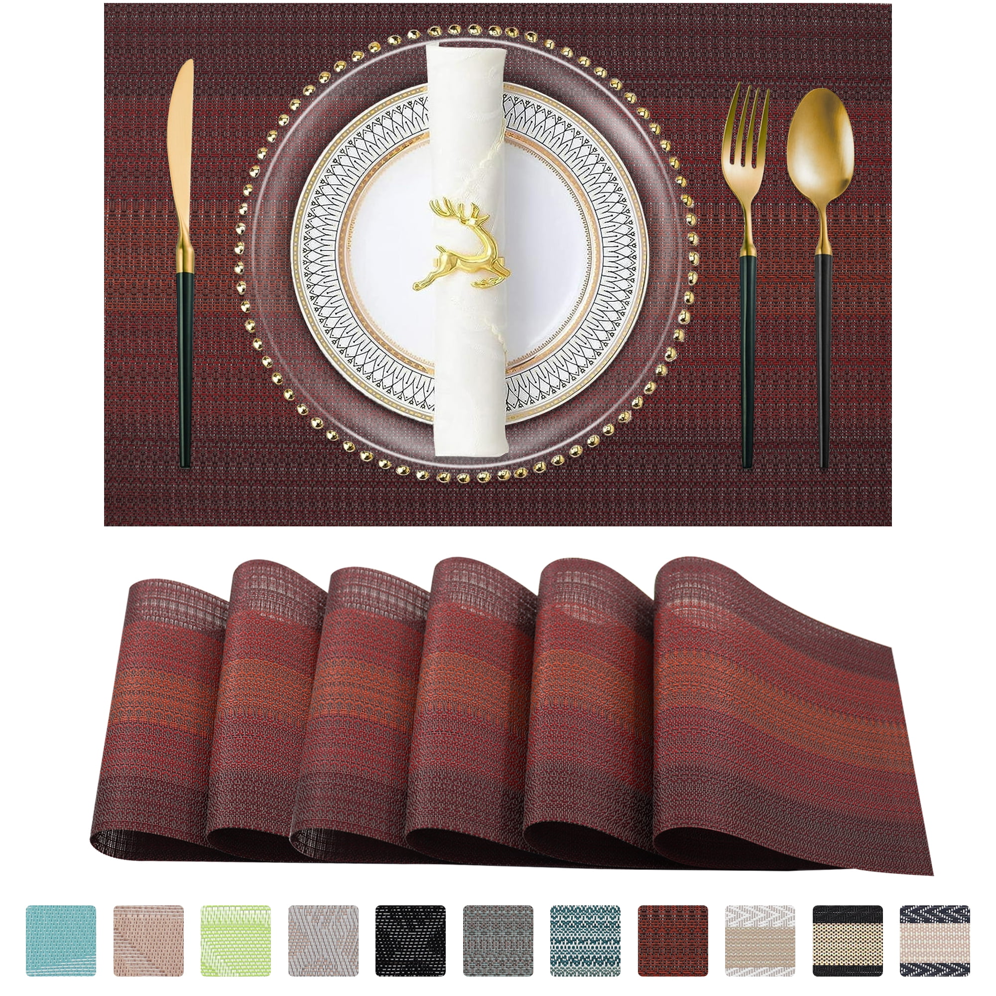 Placemats, Woven Cross Weave Place Mats for Dining Table Mats, PVC ...