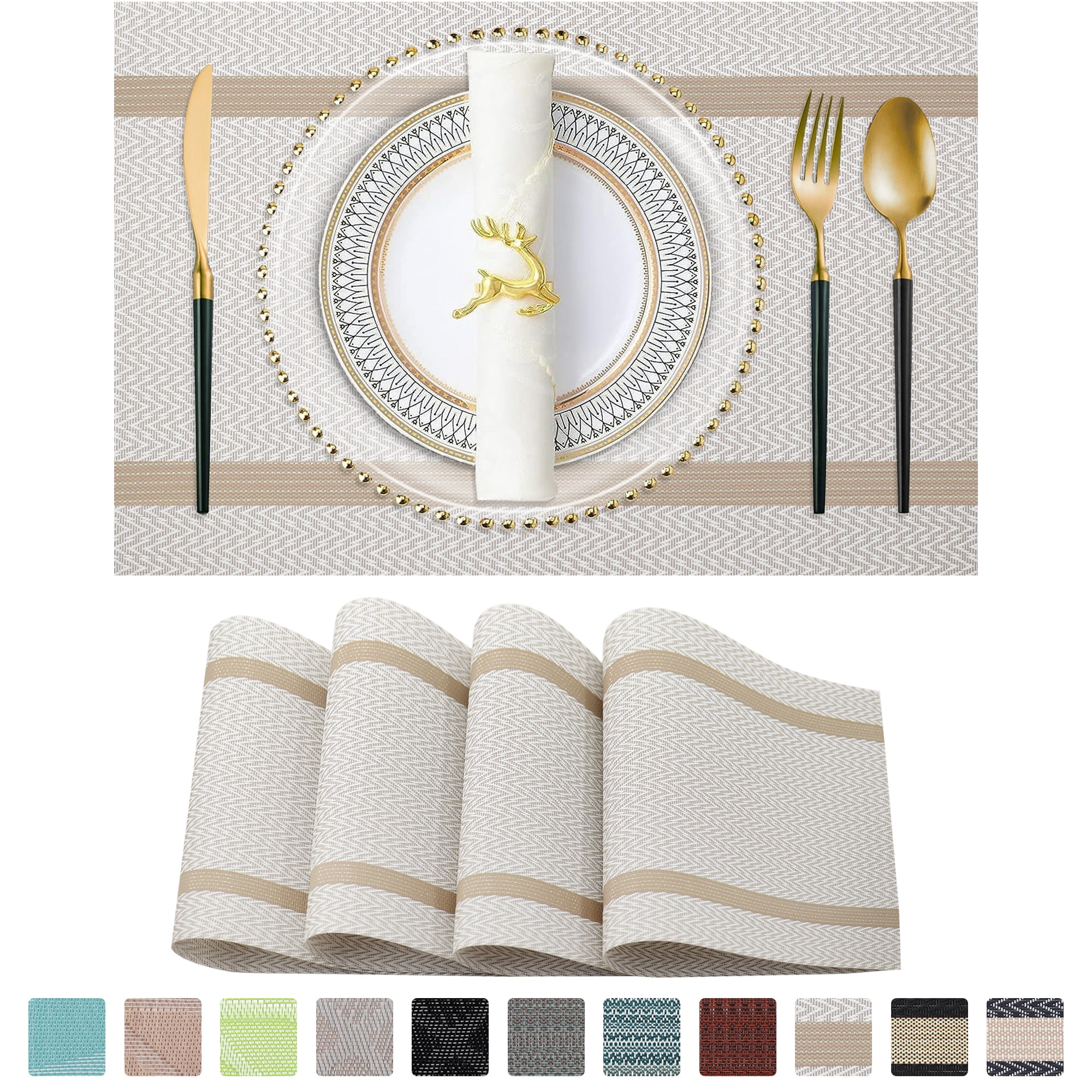 Placemats, Woven Cross Weave Place Mats for Dining Table Mats, PVC ...
