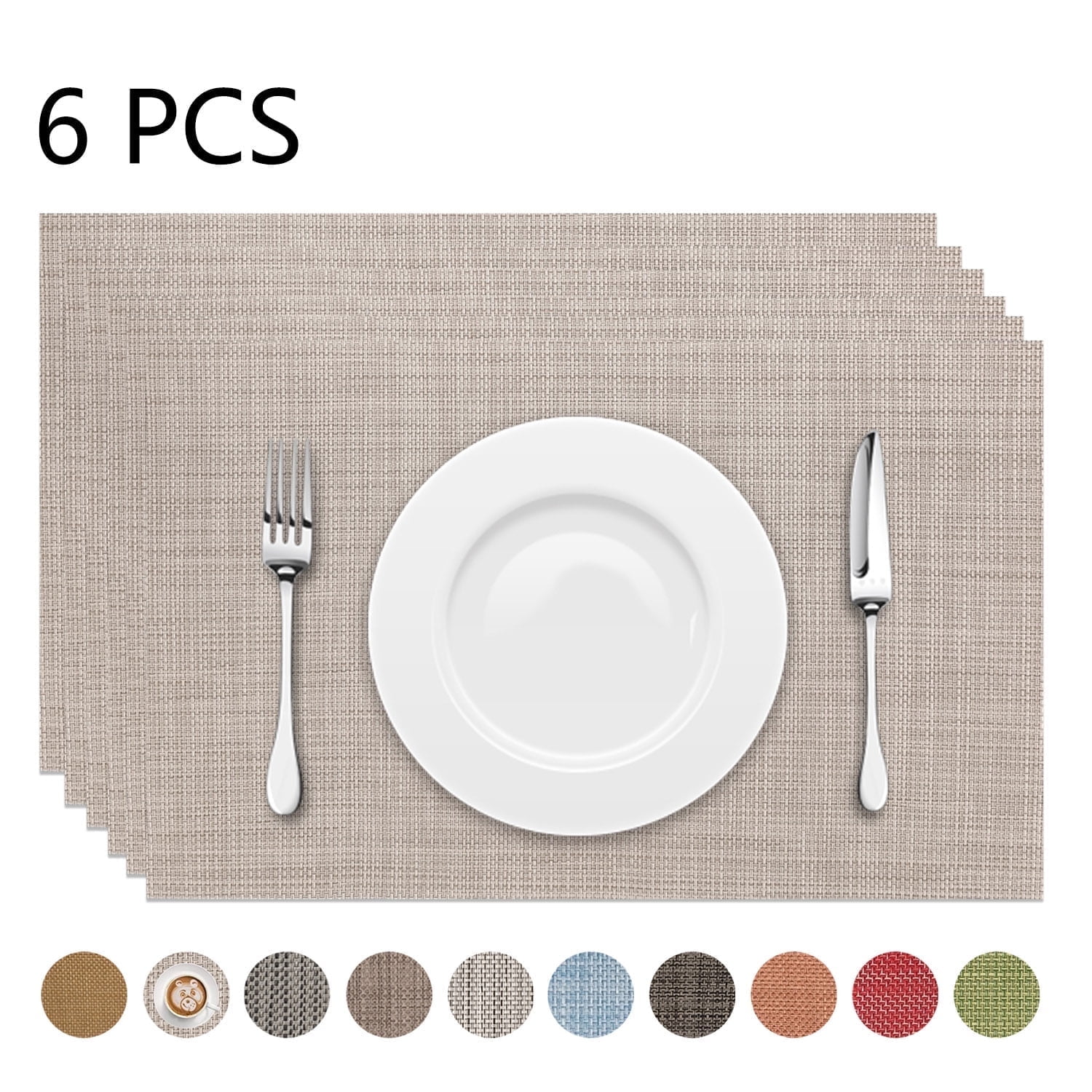 Washable Woven Crossweave PVC Placemats for Dining Table, Kitchen Mat ...