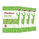 Plackers Dental Floss Picks Micro Mint Flavor, Convenient Back Teeth Access, 75 Count Pack of 4 ...
