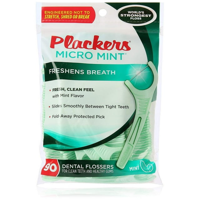 Plackers Dental Flossers Micro Mint - 90 Count - Walmart.com