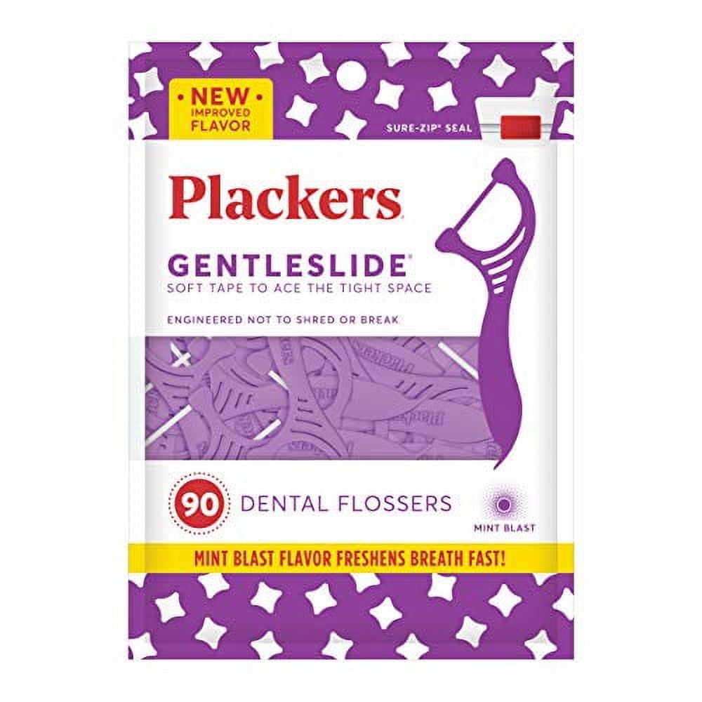 Plackers Mint Gentle Glide Flavor Dental Floss Picks, 90 Count ...