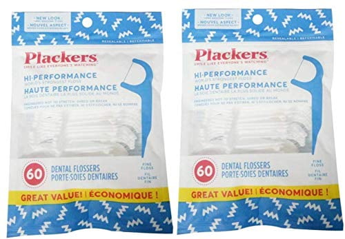 Plackers Hi Performance Fine Flossers 60 X 2 Bags = 120 Total - Walmart.com