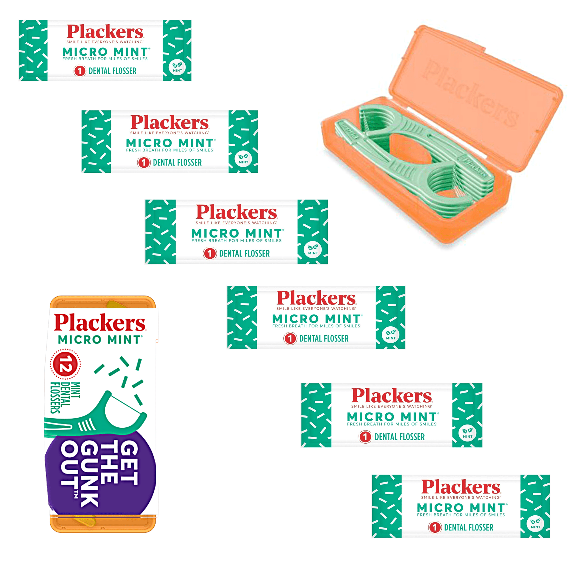 Plackers Individually Wrapped Micro Mint Dental Floss Picks, 60 Count ...