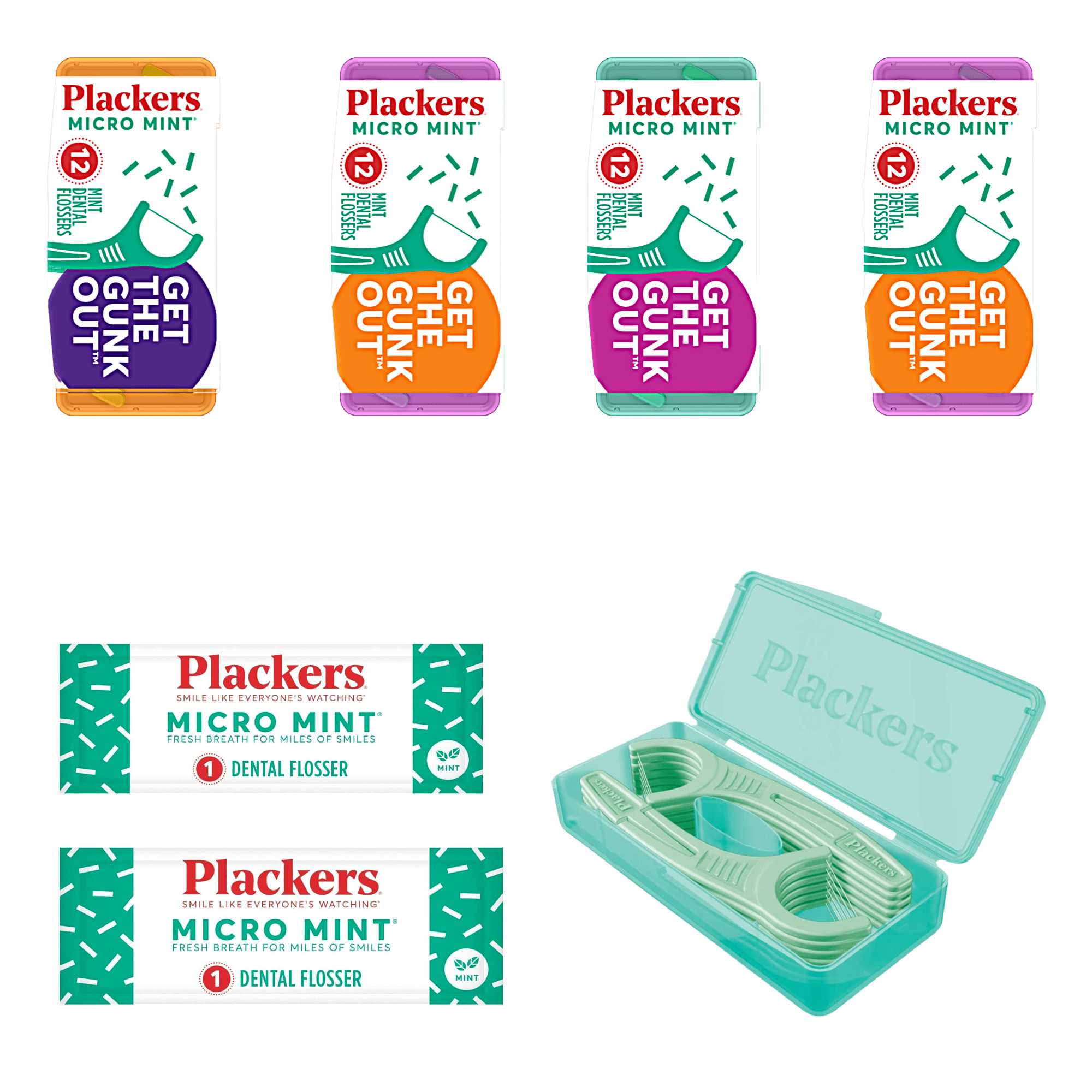 Plackers Individually Wrapped Micro Mint Dental Floss Picks, 60 Count ...