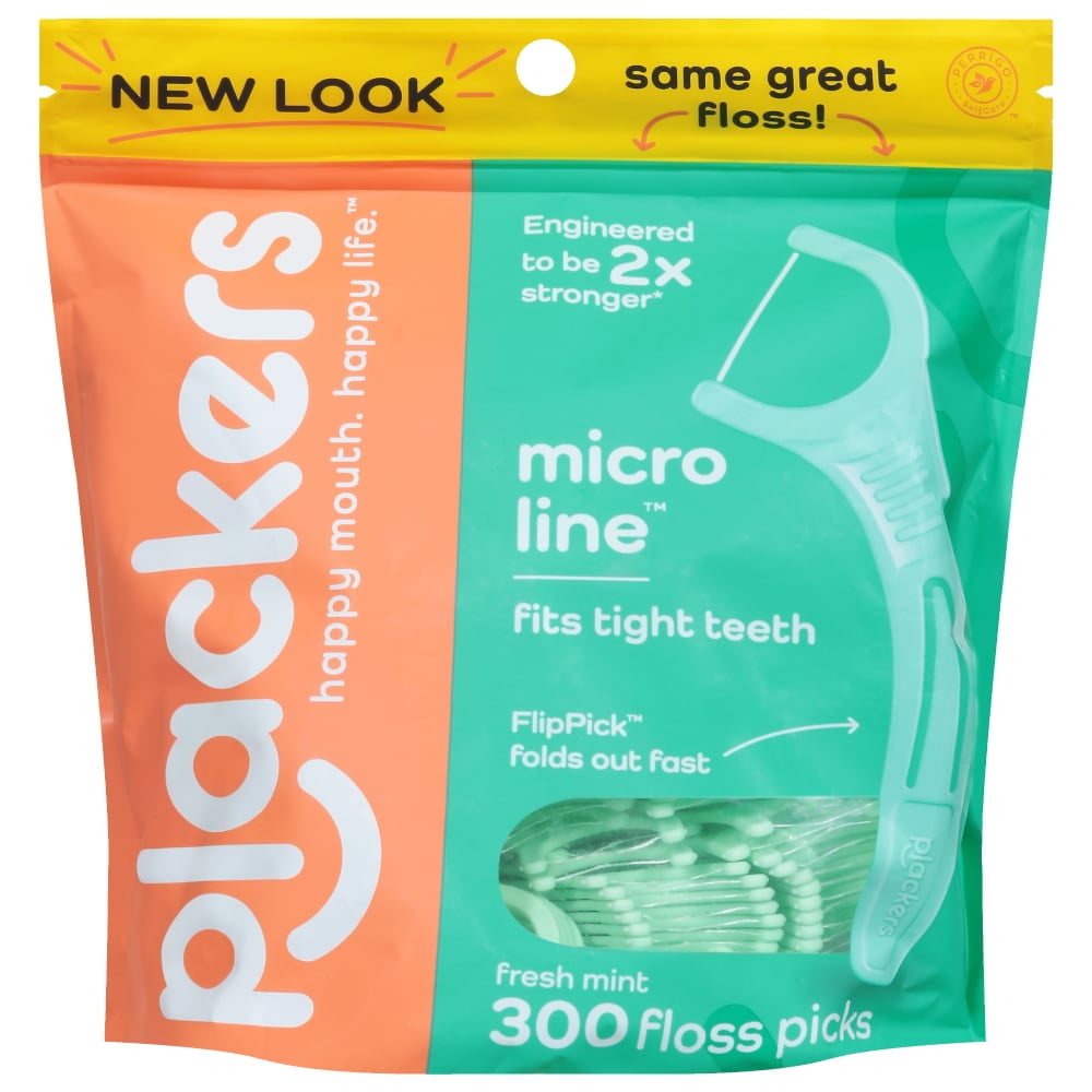 Plackers Micro Mint Dental Flossers Value Size, 300 ct (Package May ...